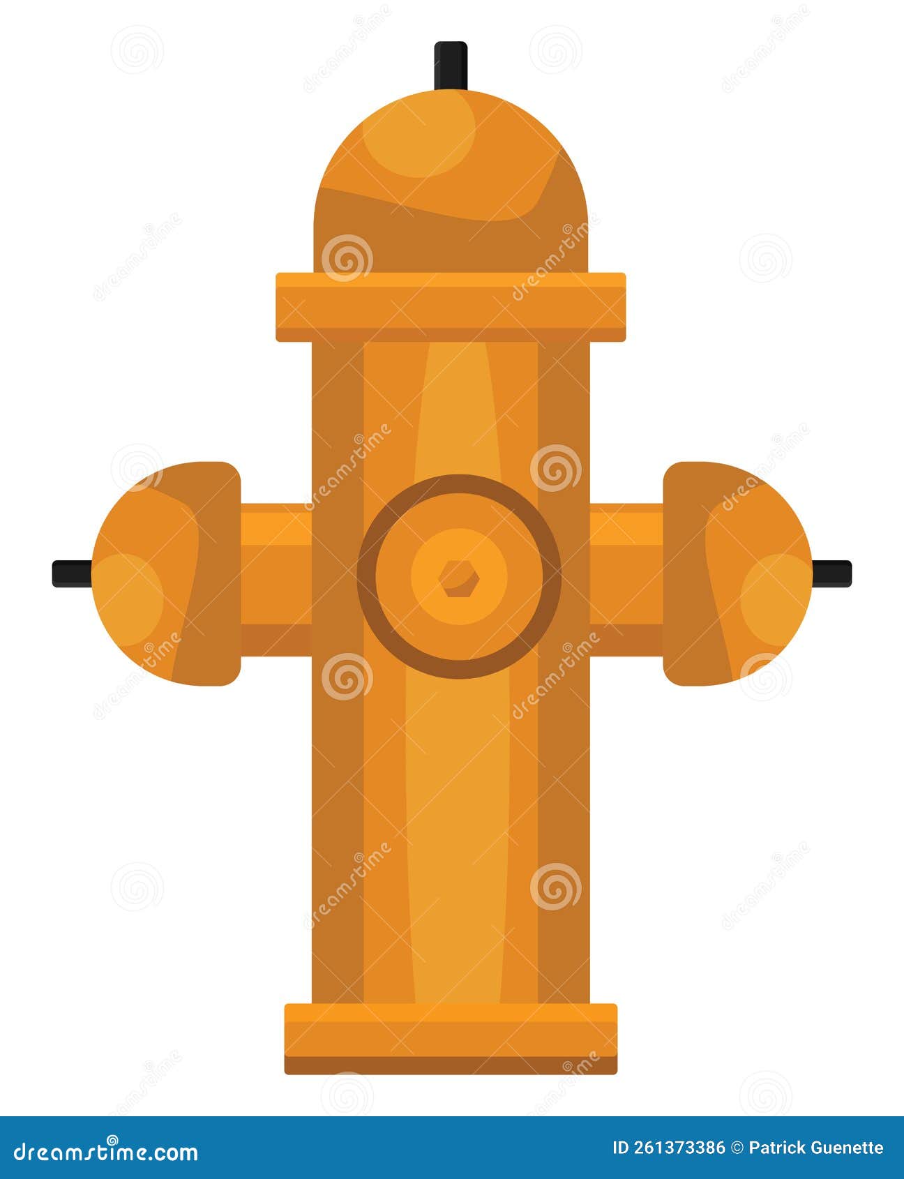 Yellow fire hydrant, icon stock vector. Illustration of symbol - 261373386