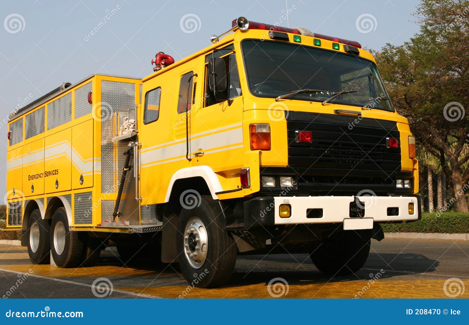 Yellow Fire truck stock photo. Image of bright, visable - 208470