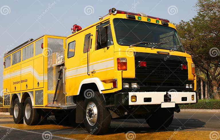 Yellow Fire truck stock photo. Image of bright, visable - 208470