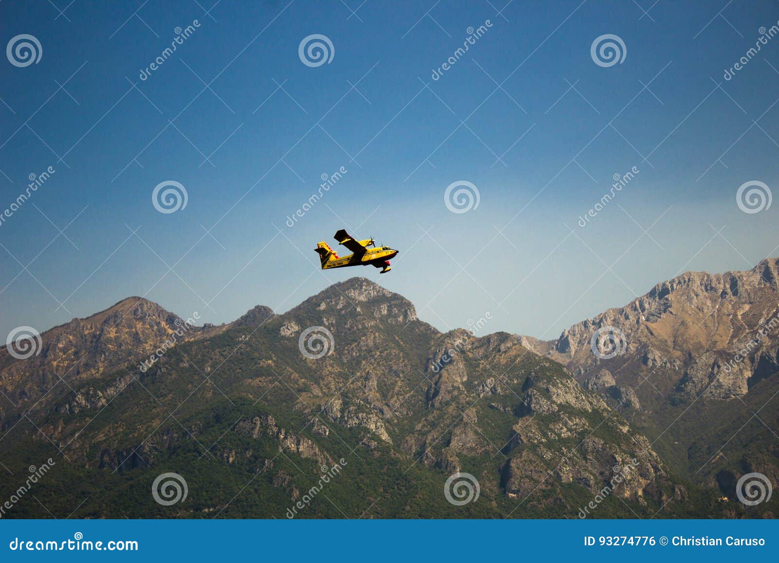 Yellow Firefighter plane editorial photo. Image of flying - 93274776