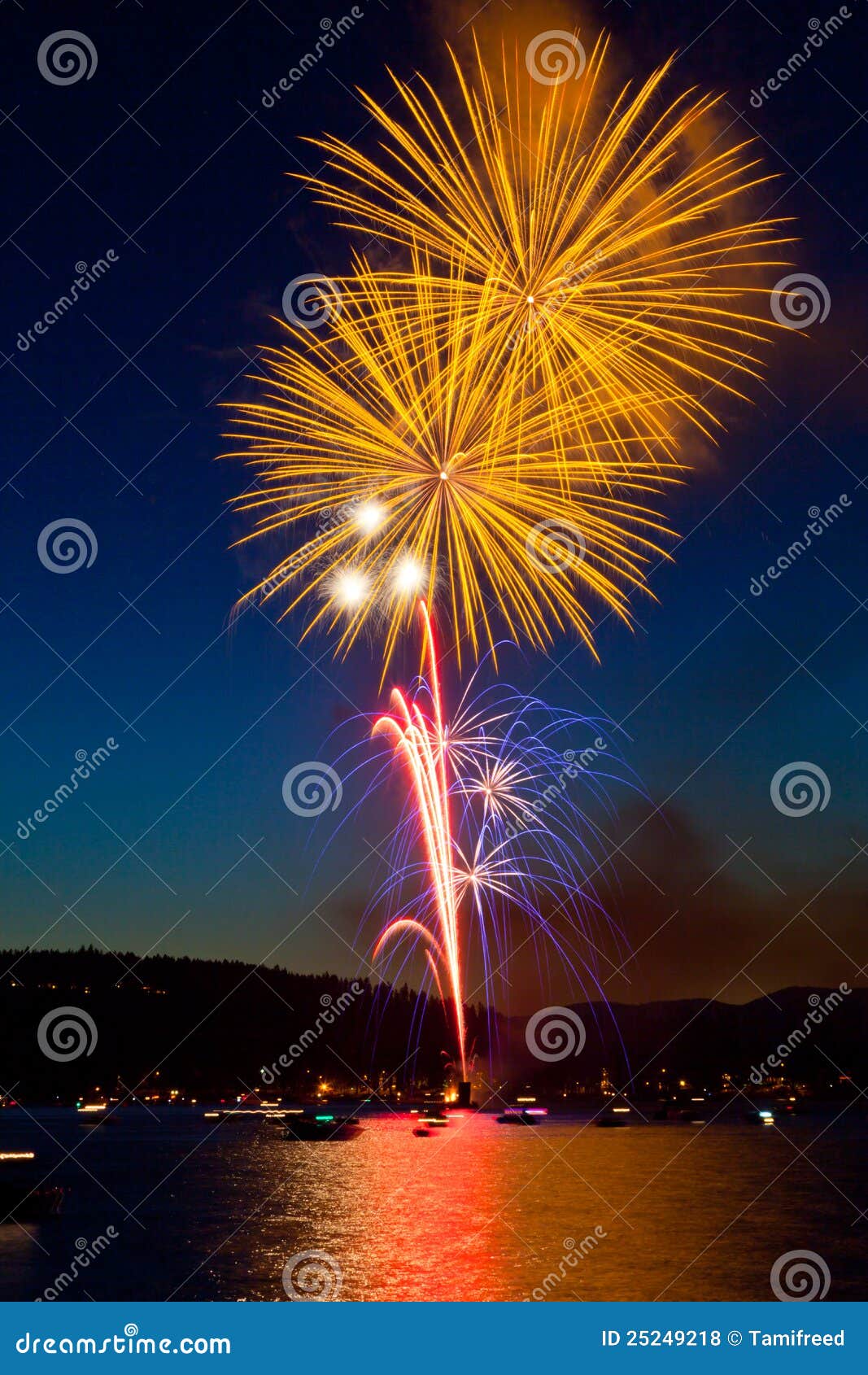 Yellow Fireworks stock photo. Image of pattern, fourth - 25249218