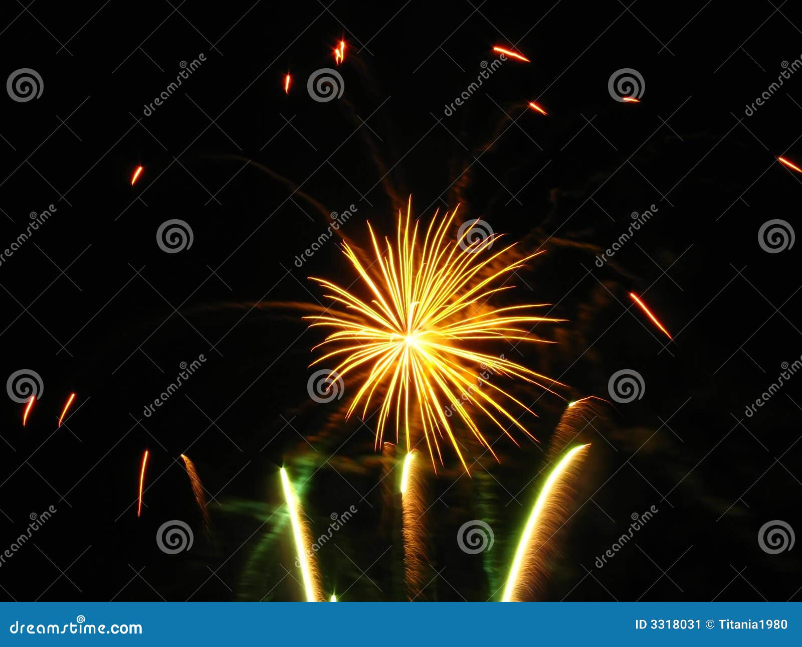 Yellow fireworks stock image. Image of enjoyable, explosion - 3318031