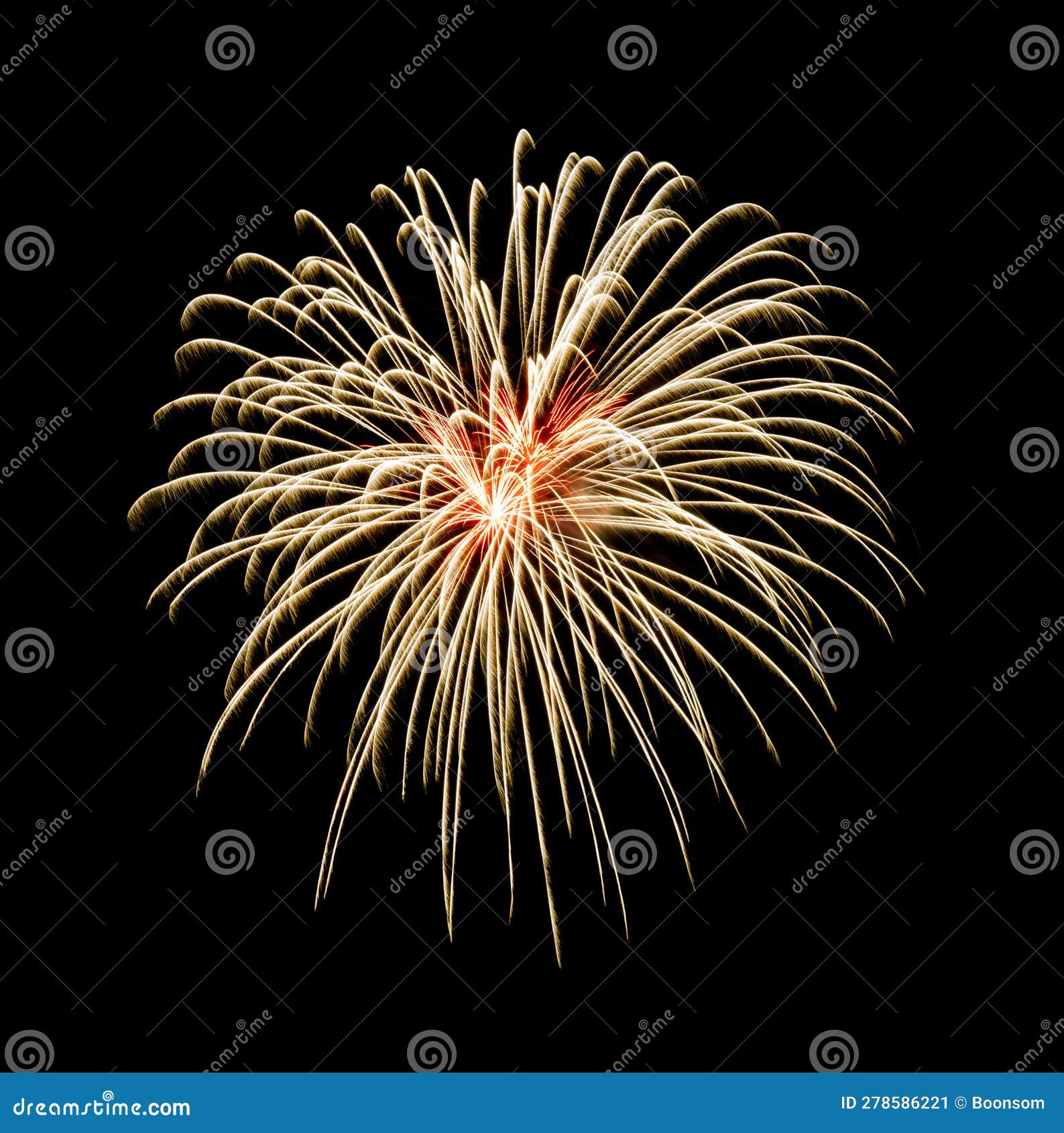 Yellow Fireworks Celebration and Anniversary on Night Sky Background ...