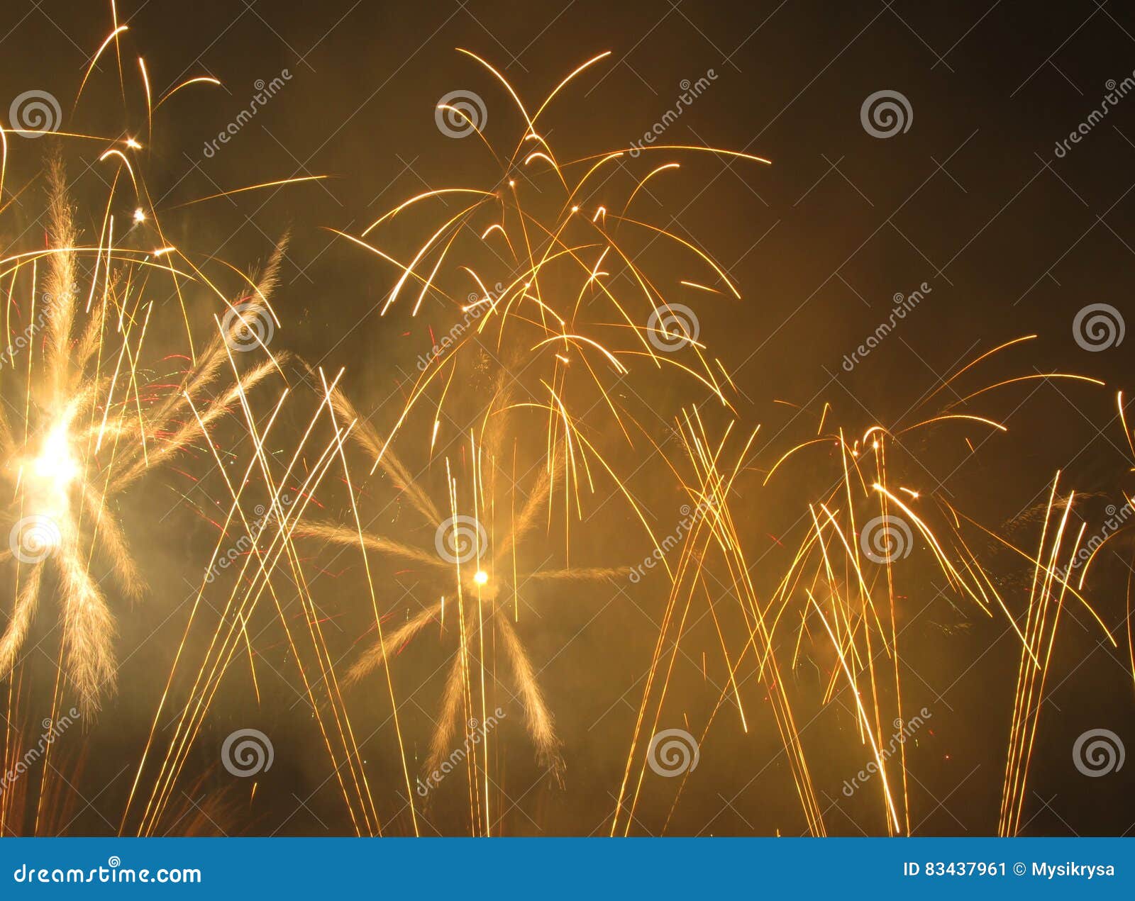 Yellow fireworks stock image. Image of celebrating, yellow - 83437961