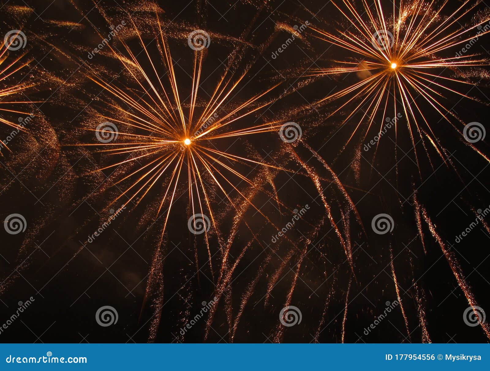 Yellow fireworks stock photo. Image of year, night, explode - 177954556