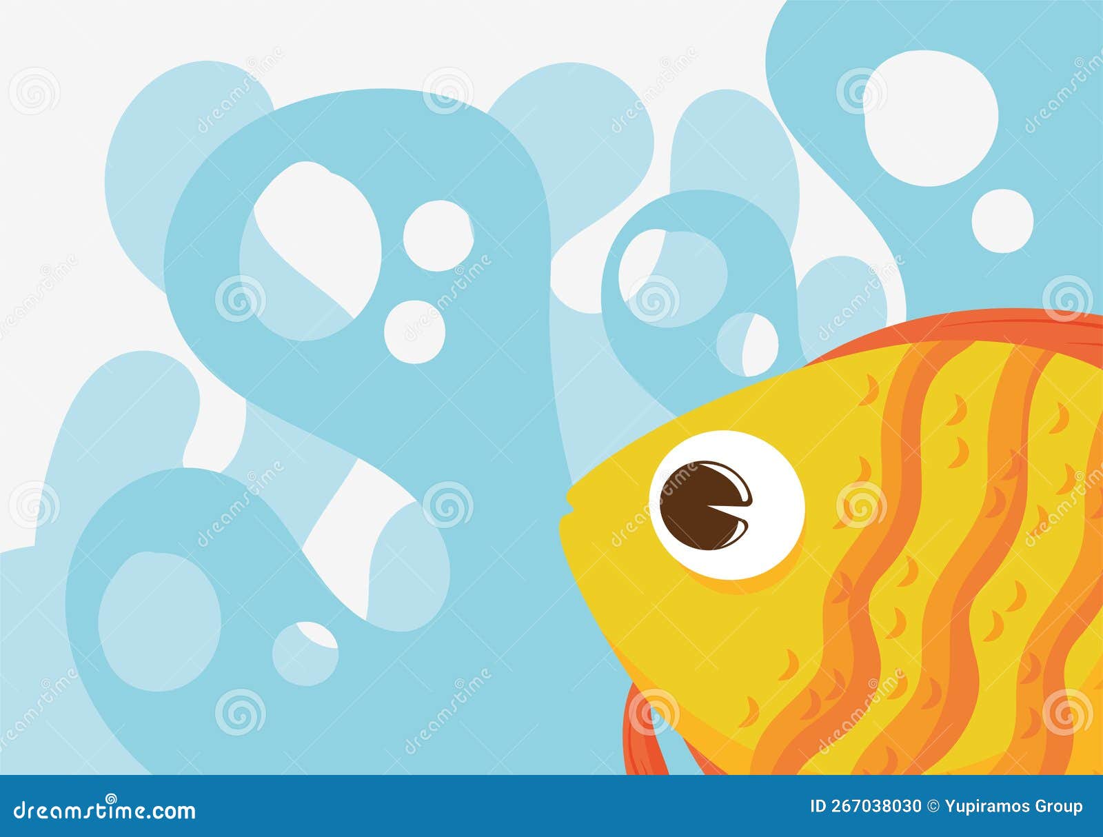 Yellow fish cartoon stock vector. Illustration of aquarium - 267038030