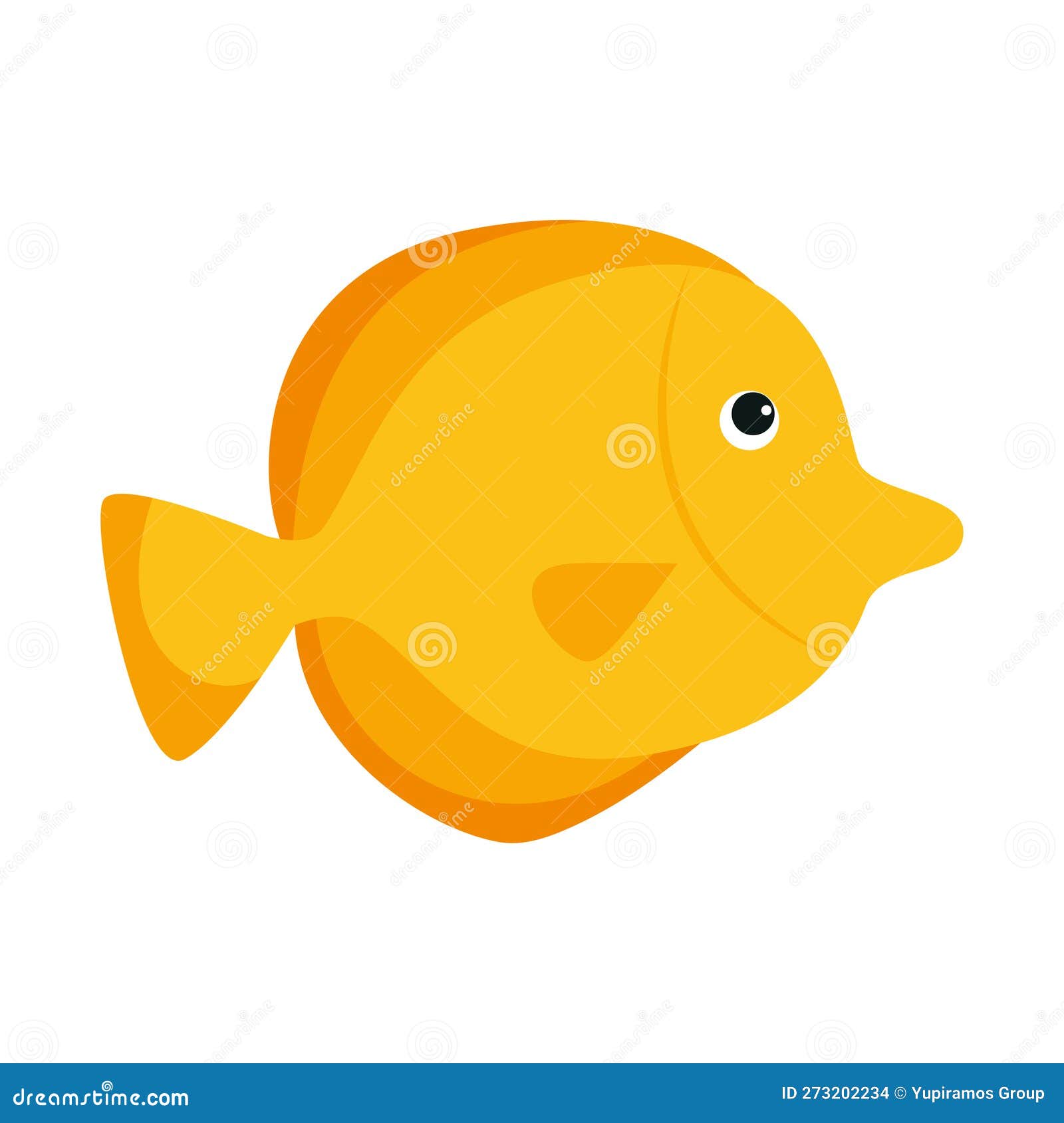 Yellow fish icon stock vector. Illustration of nature - 273202234
