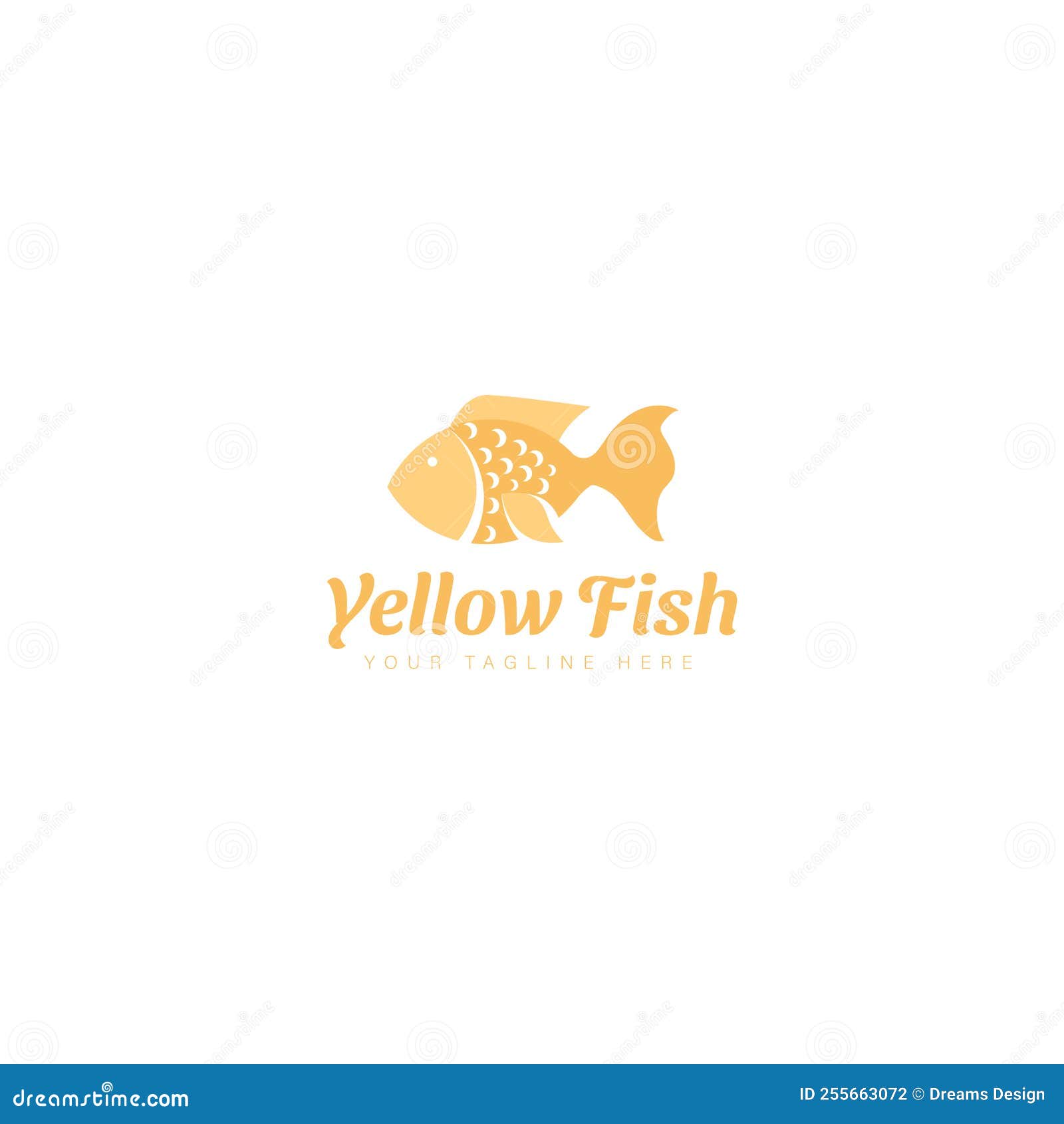 Yellow Fish Logo Design Illustration Icon Stock Vector - Illustration ...