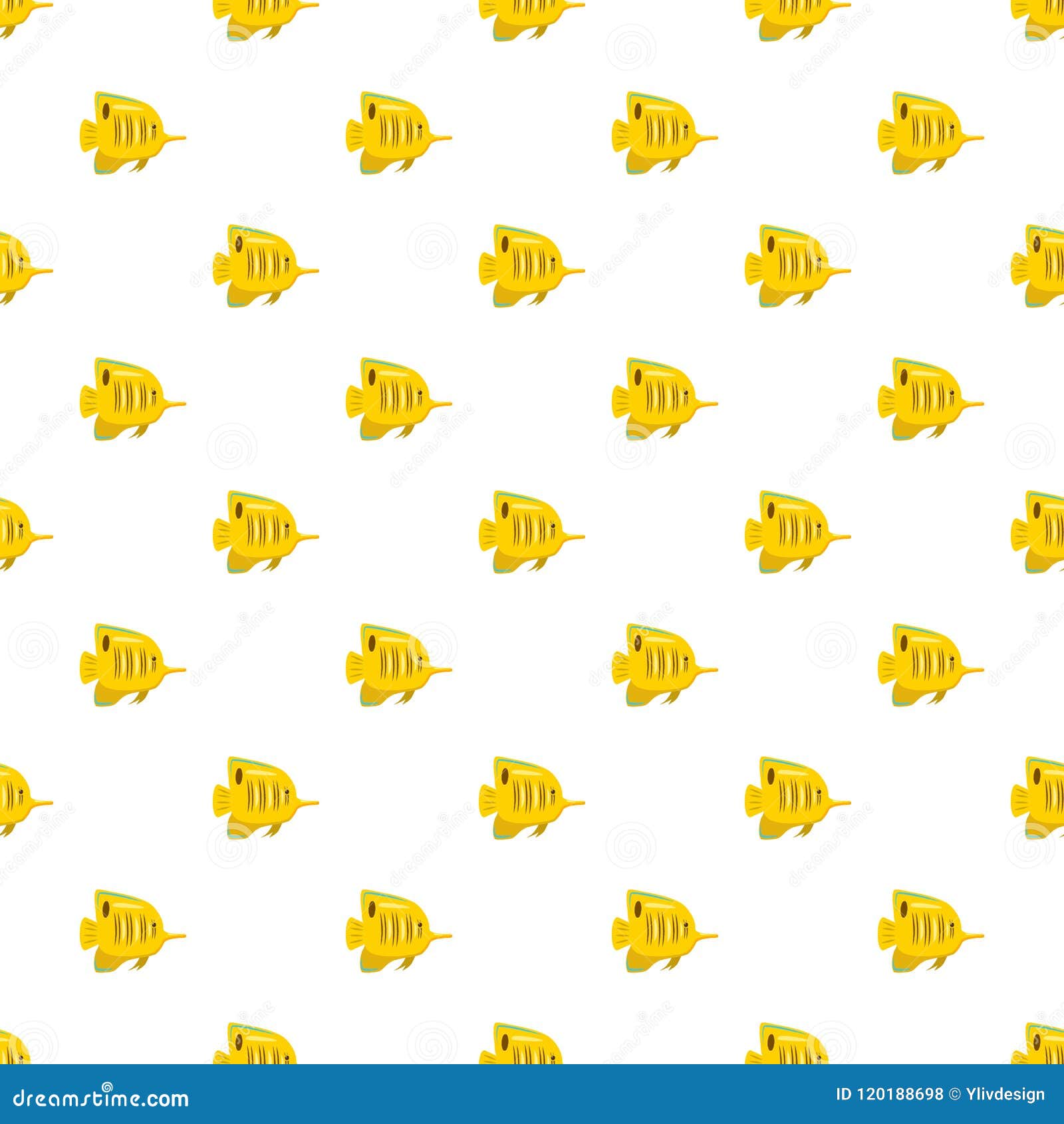 Yellow fish pattern stock vector. Illustration of aqua - 120188698