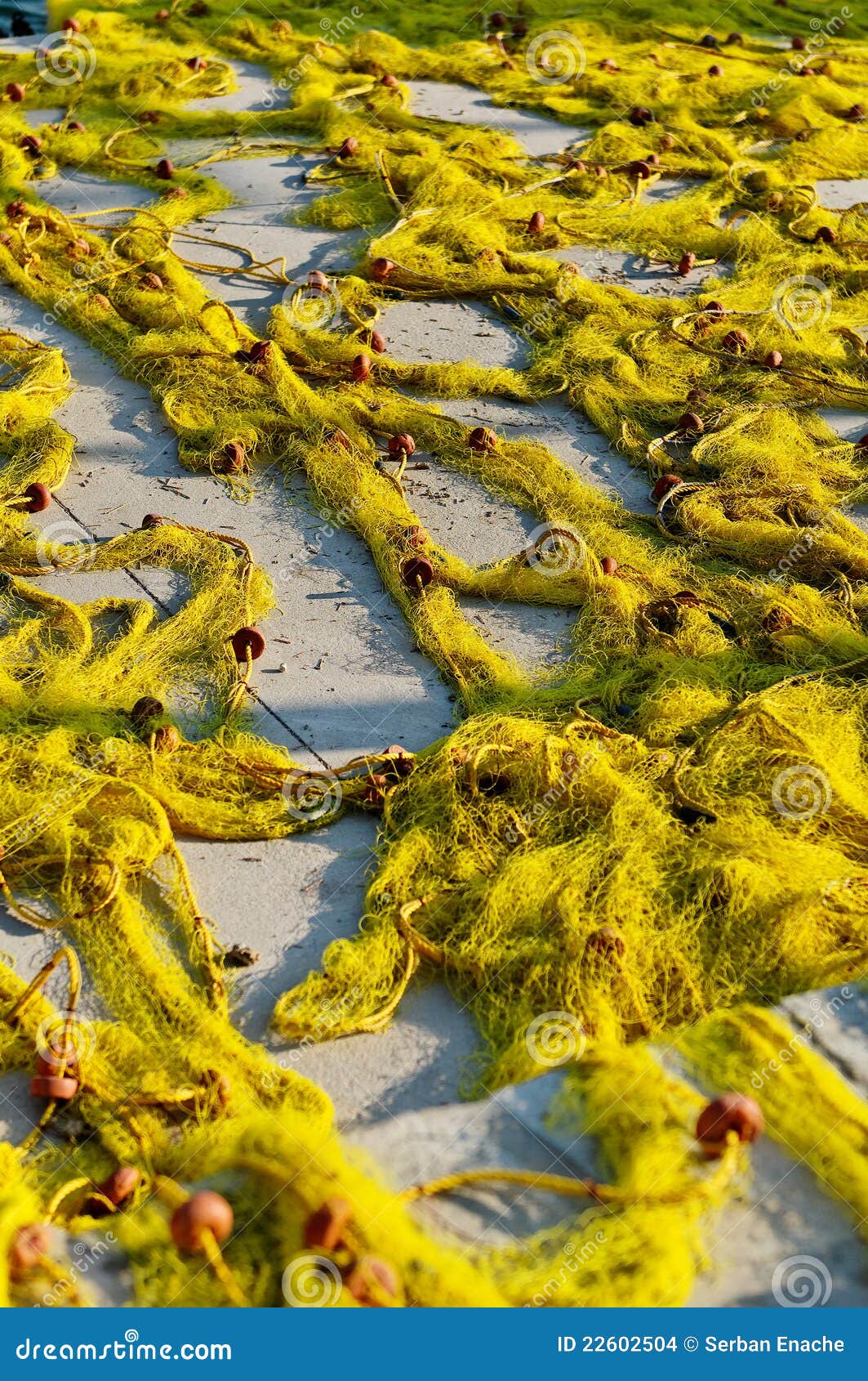 Yellow fishing nets stock photo. Image of receding, recedes - 22602504