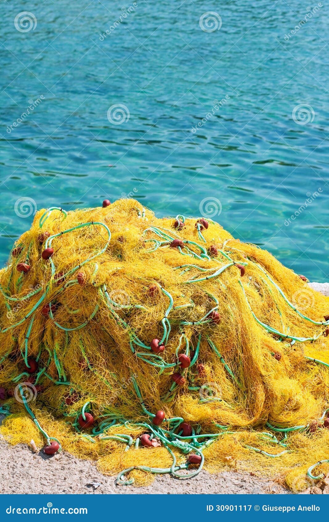 Yellow fishing nets stock image. Image of float, activity - 30901117