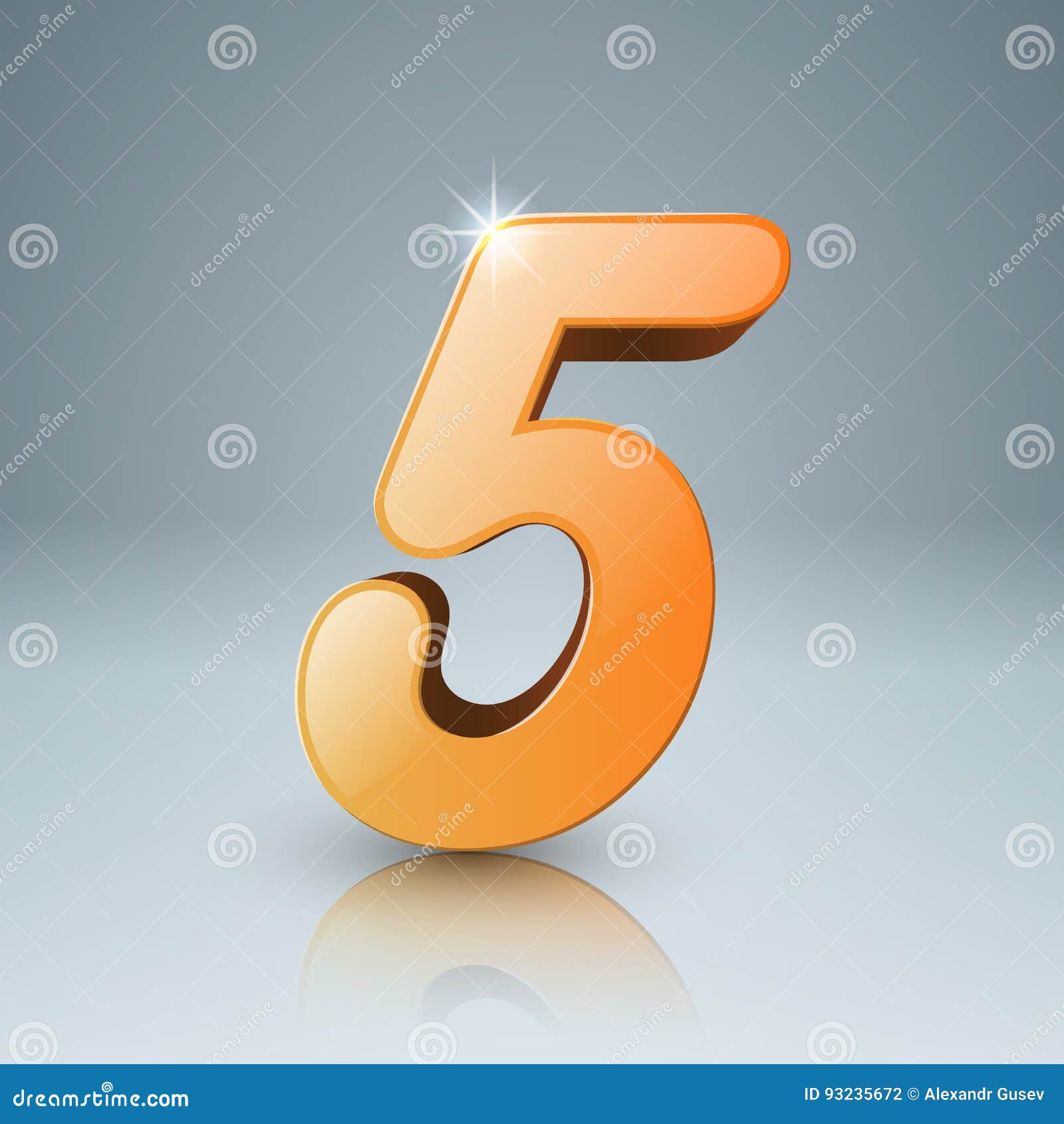 Yellow five icon stock vector. Illustration of graphic - 93235672