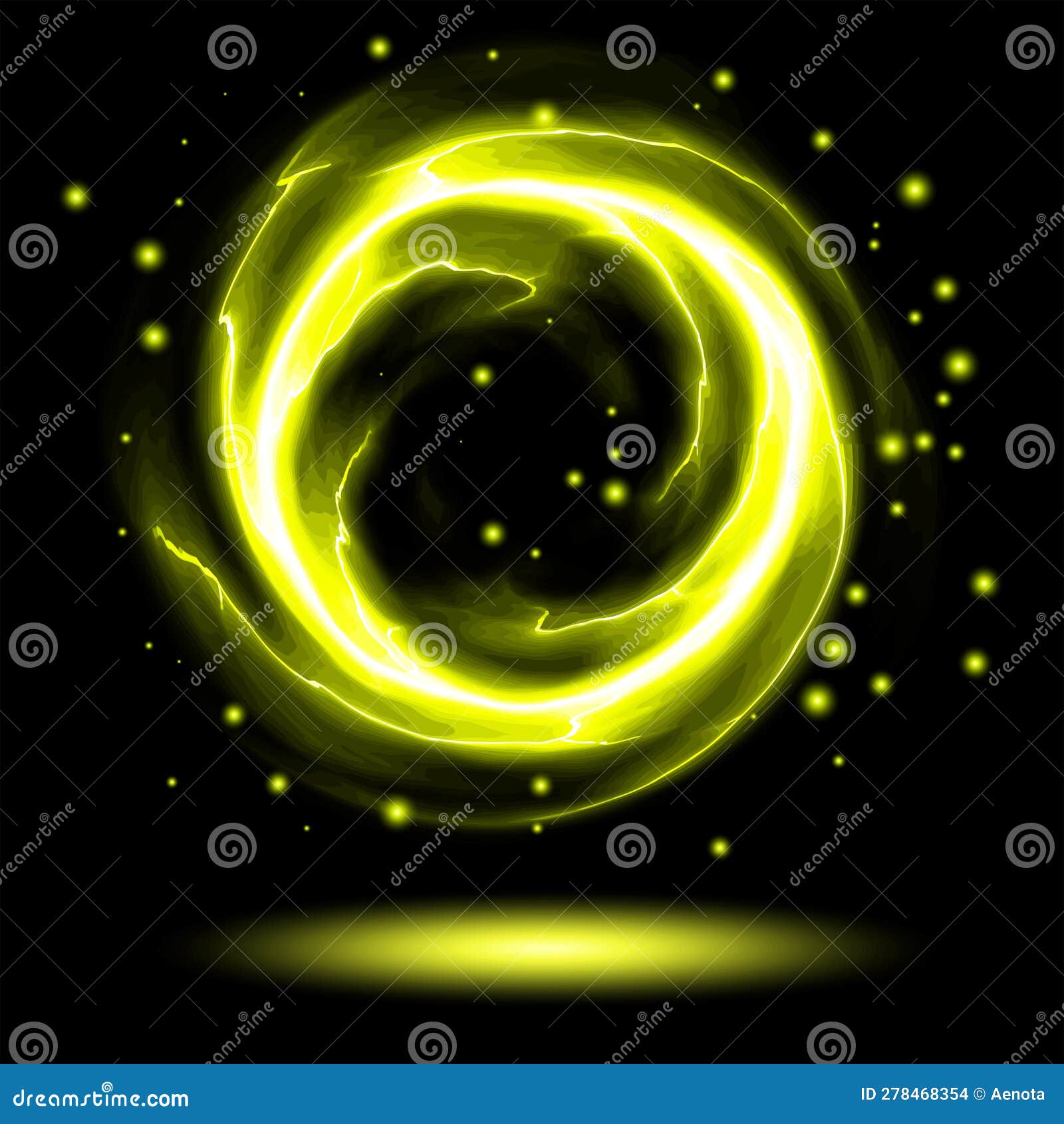 Yellow Flame Fire Ball - Rotating Vortex Plasma Ball Stock Vector ...
