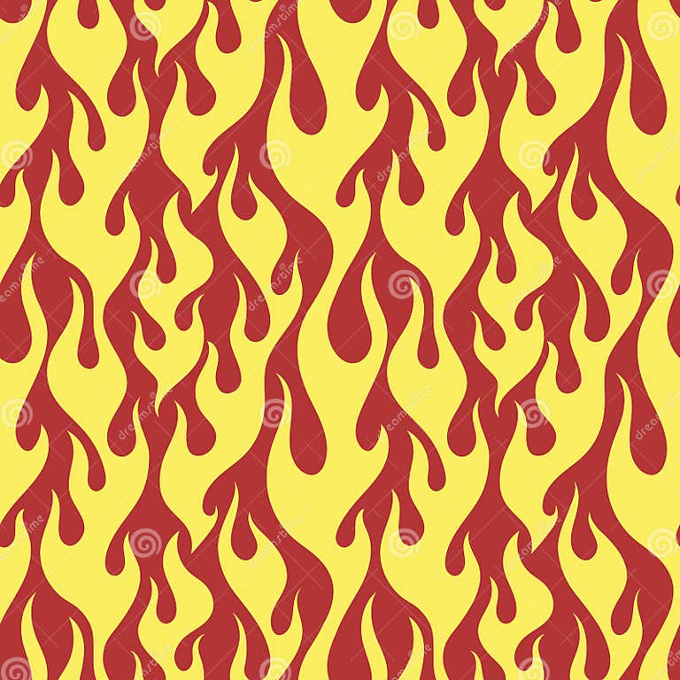 Yellow Flames Seamless Pattern Stock Vector - Illustration of hell ...