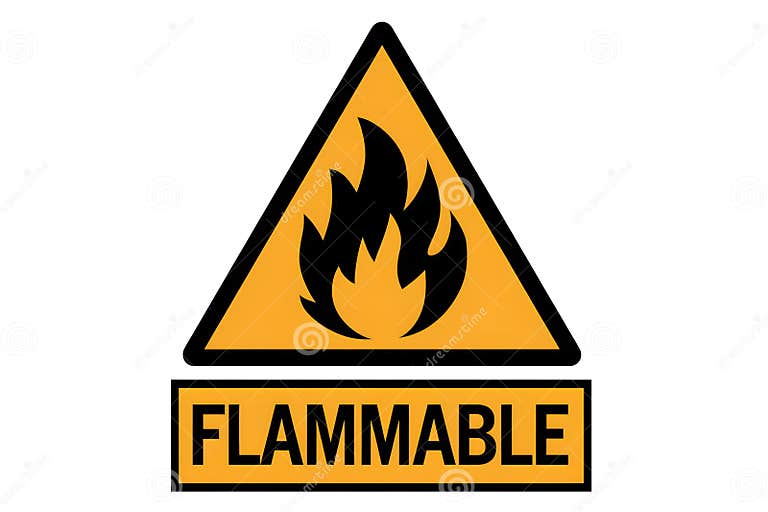 Yellow Flammable Sign with Bold Text Ensuring Safety Visibility. Stock ...