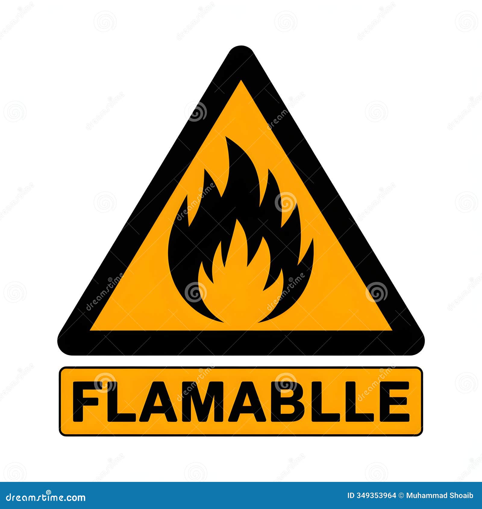 Yellow Flammable Sign with Bold Text Ensuring Safety Visibility. Stock ...
