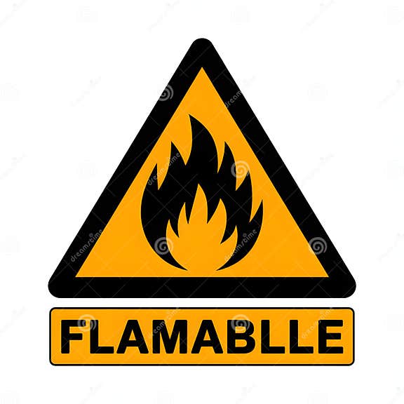 Yellow Flammable Sign with Bold Text Ensuring Safety Visibility. Stock ...