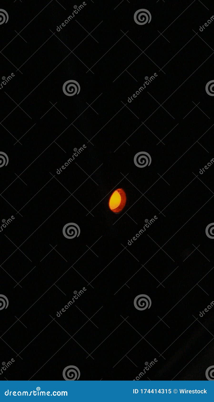 Yellow Flashing Light of the Traffic Lights at Night Stock Image ...