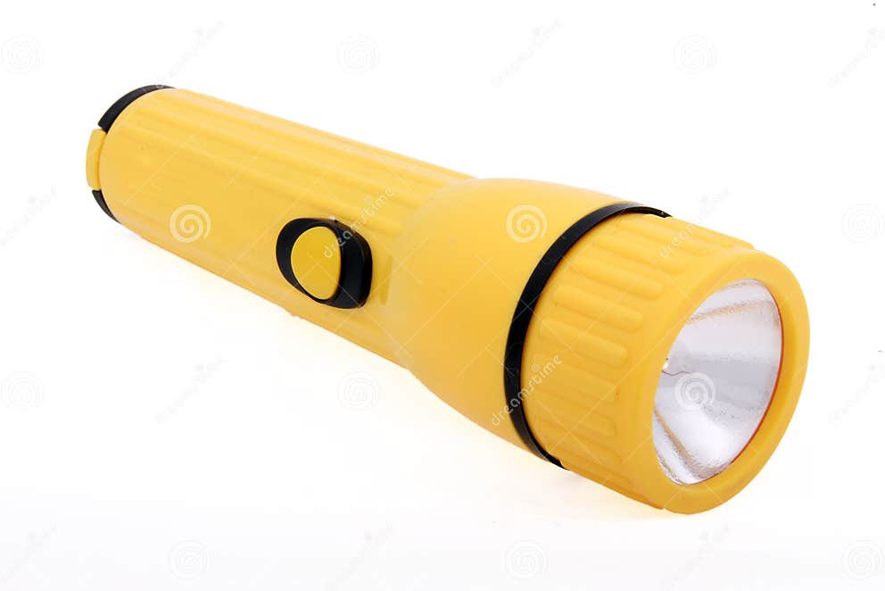 Yellow flashlight stock image. Image of electric, light - 8329033
