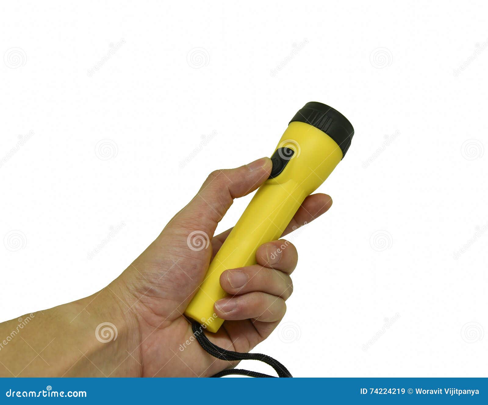 Yellow flashlight stock image. Image of housing, held - 74224219