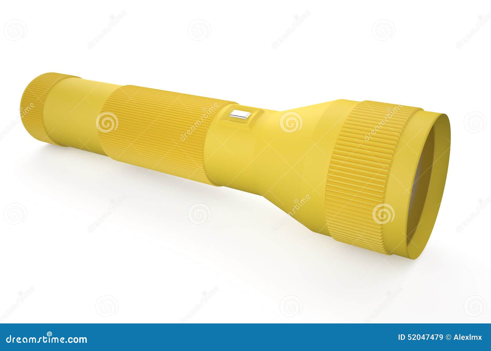 Yellow flashlight stock illustration. Illustration of object - 52047479