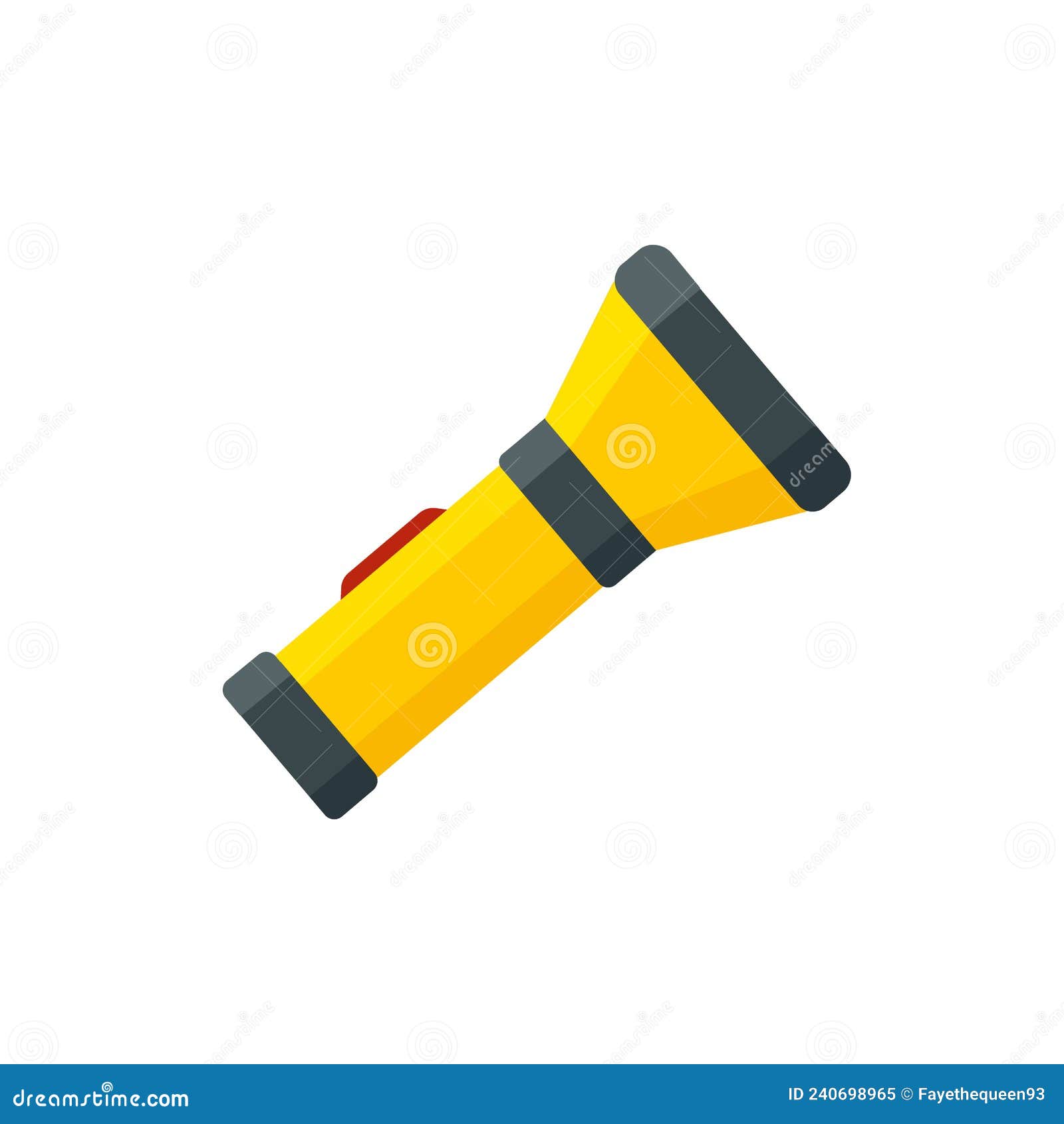 Yellow Flashlight Isolated on White Background. Stock Vector ...