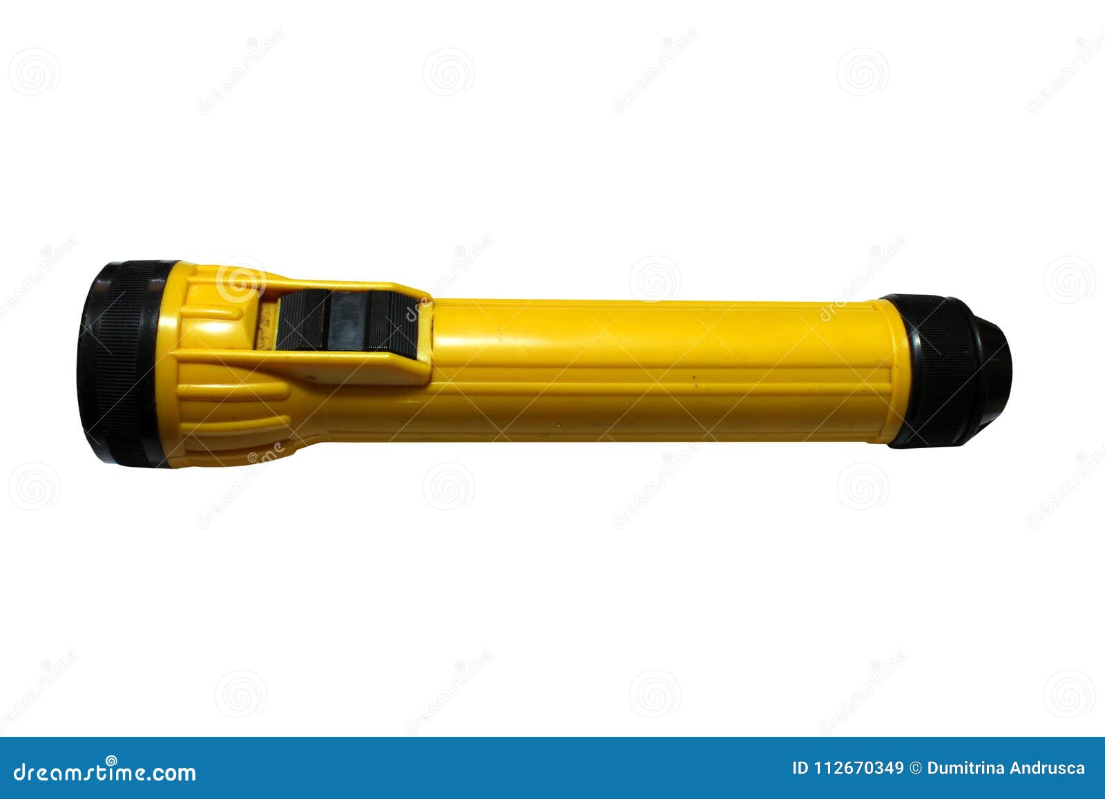 Yellow Flashlight Isolated on White Stock Image - Image of handle ...