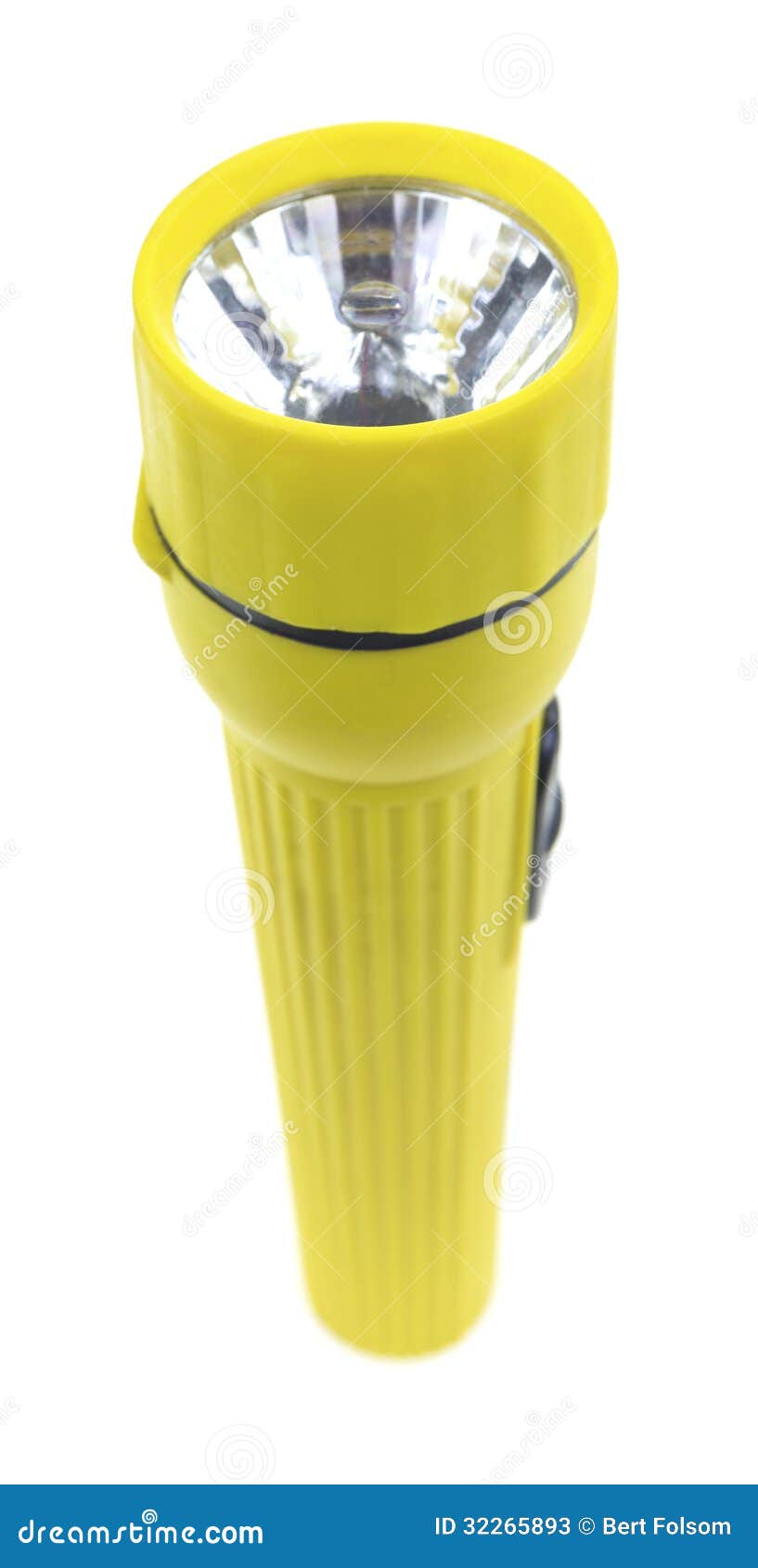Yellow flashlight stock image. Image of size, unused - 32265893