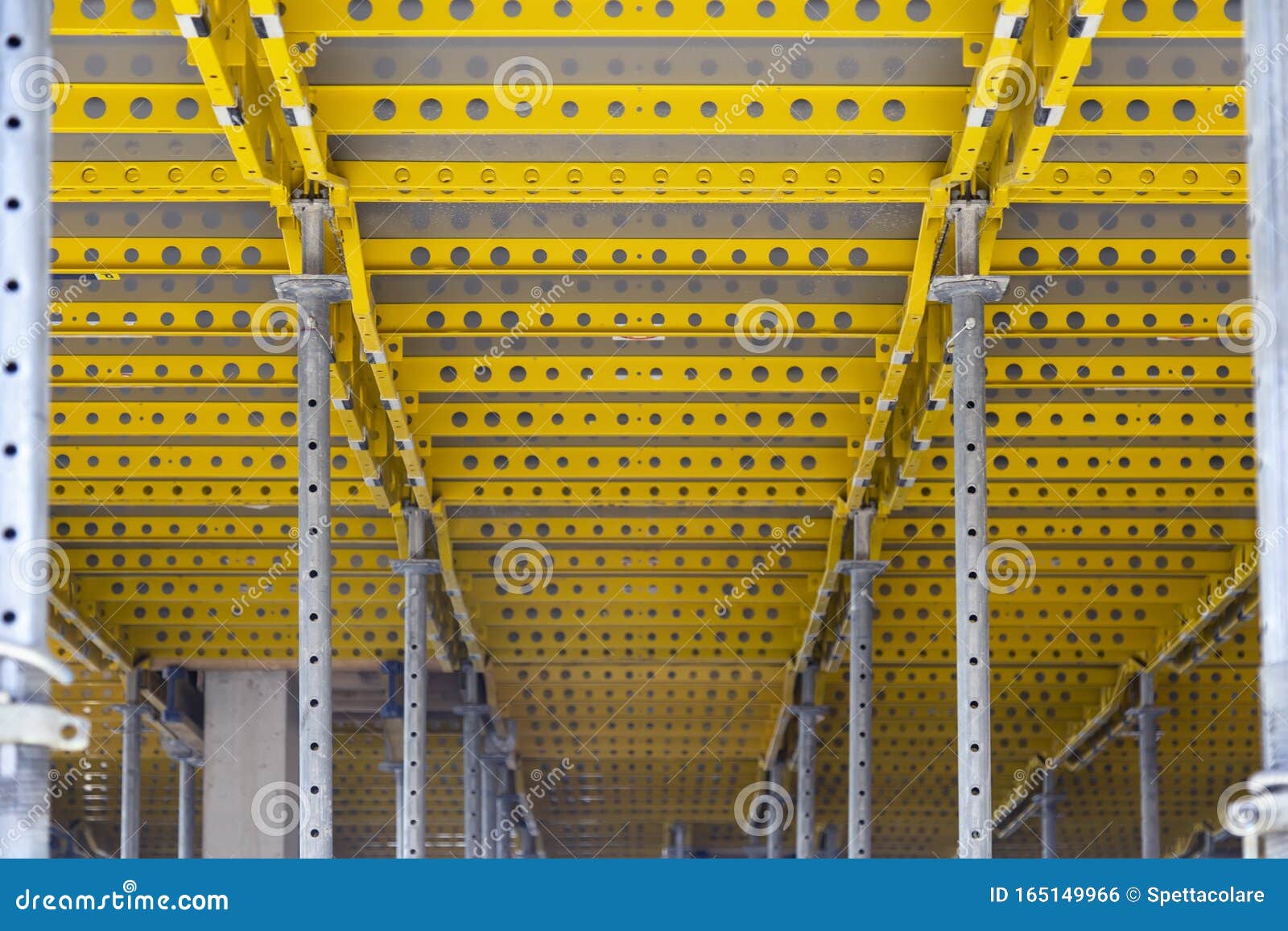 Yellow Flexible Slab Formwork for Concrete Pouring Stock Photo - Image ...