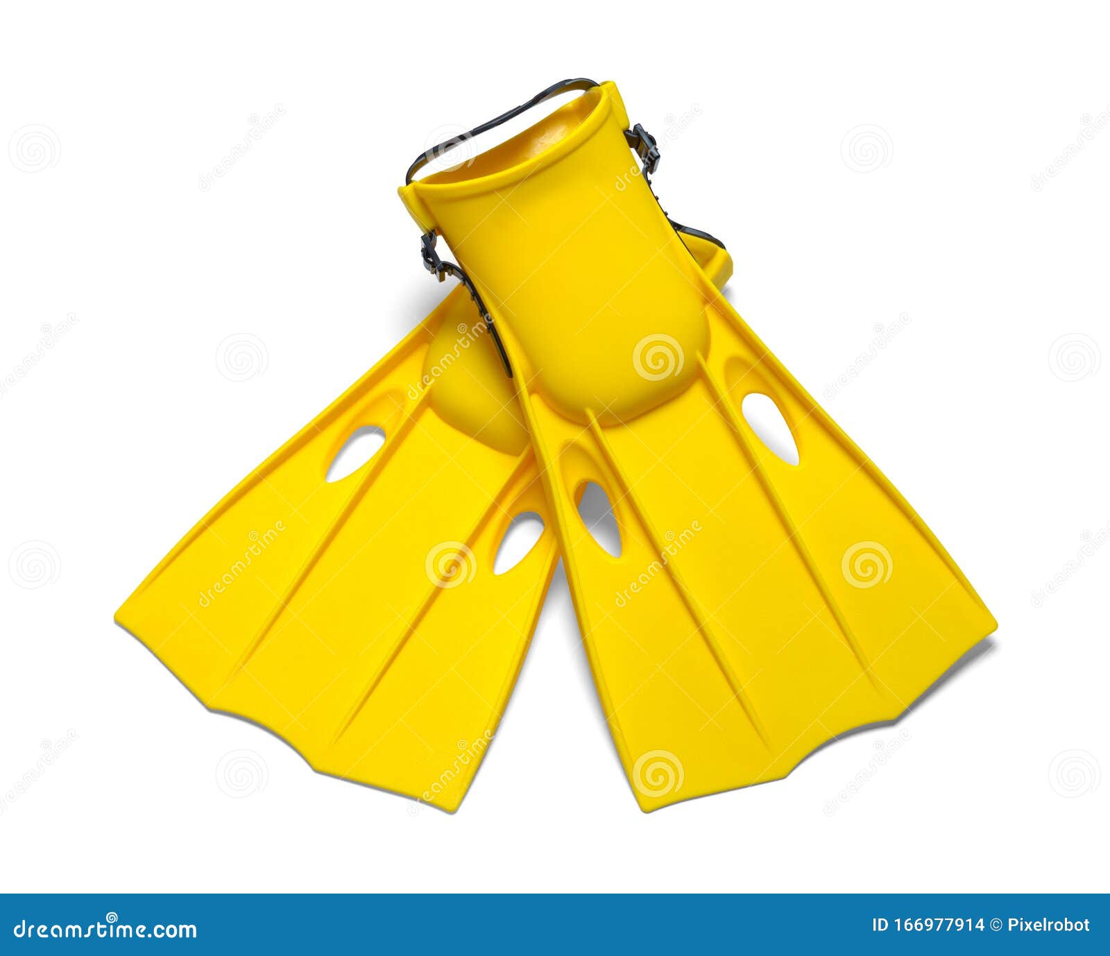 Yellow Flippers On Blue Water Royalty-Free Stock Image | CartoonDealer ...