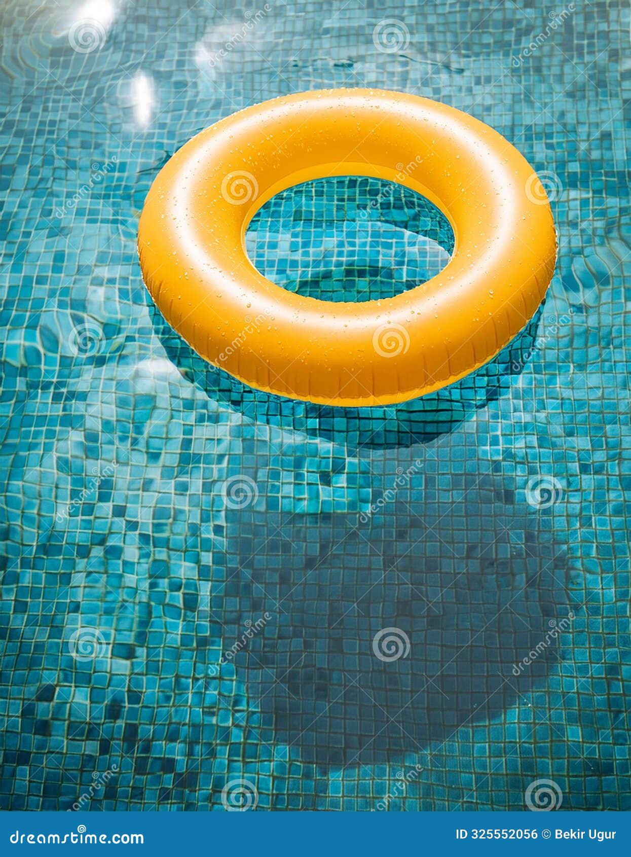 Yellow Float Floating in the Pool with Blue Water. Stock Illustration ...