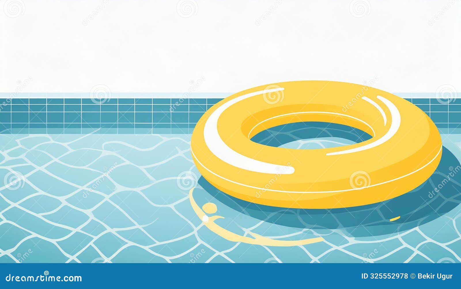 Yellow Float Floating in the Pool with Blue Water. Stock Illustration - Illustration of ...