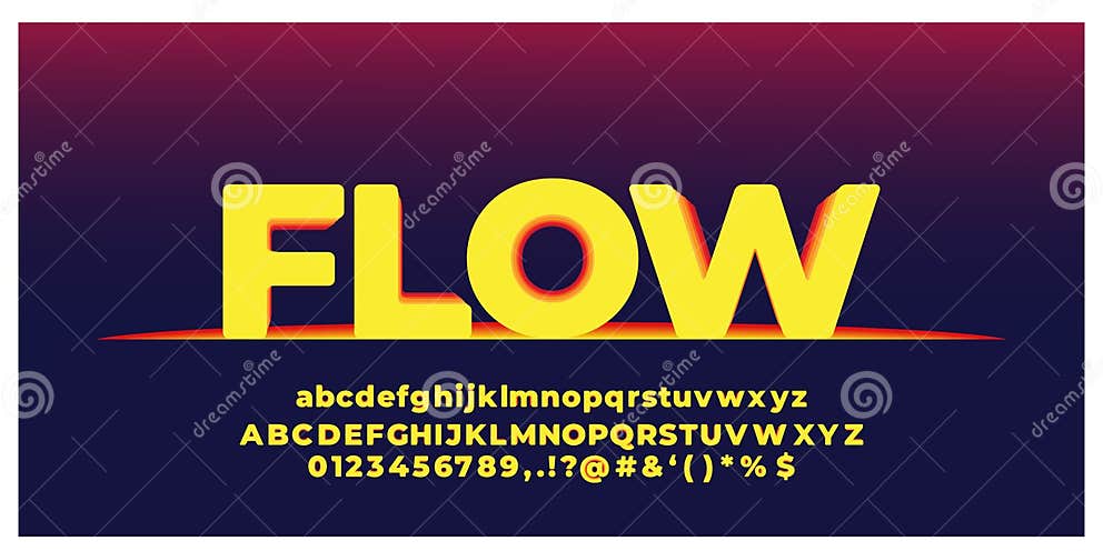 Yellow Flow Effect Font Styles Design Template Editorial Photography ...