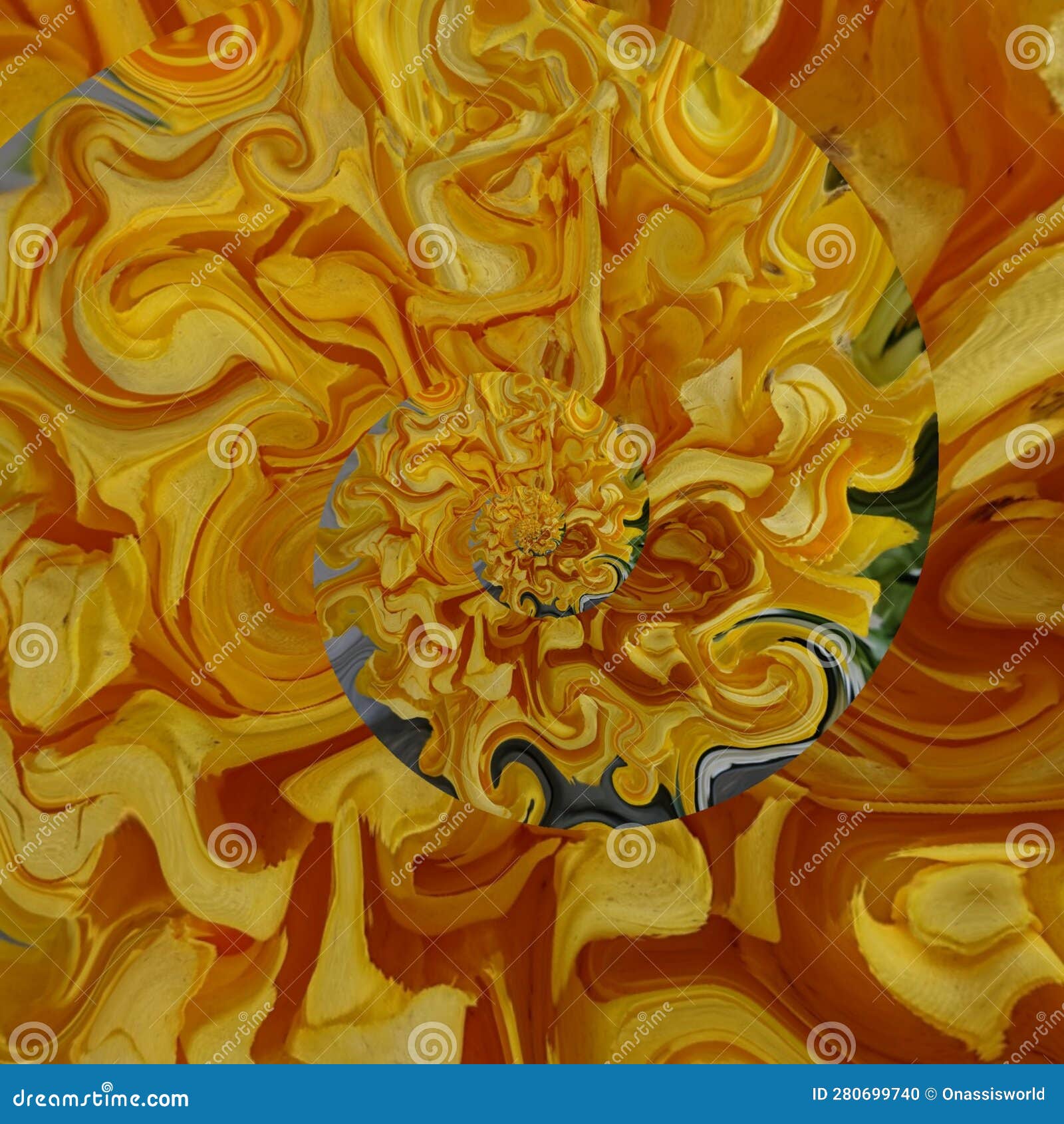 Yellow Flower Abstract Background Shapes and Blurs Stock Illustration ...