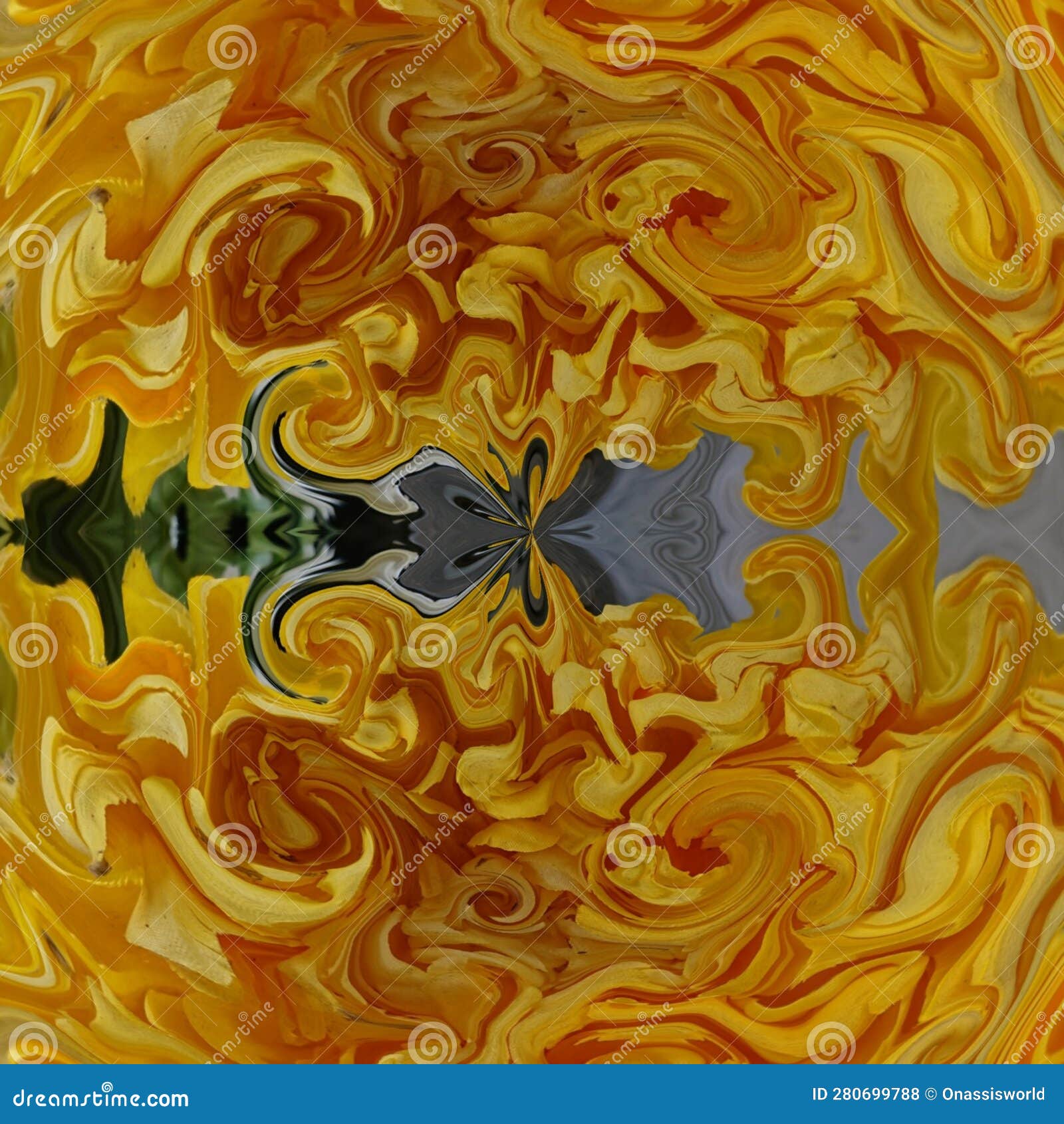 Yellow Flower Abstract Background Shapes and Blurs Stock Illustration ...