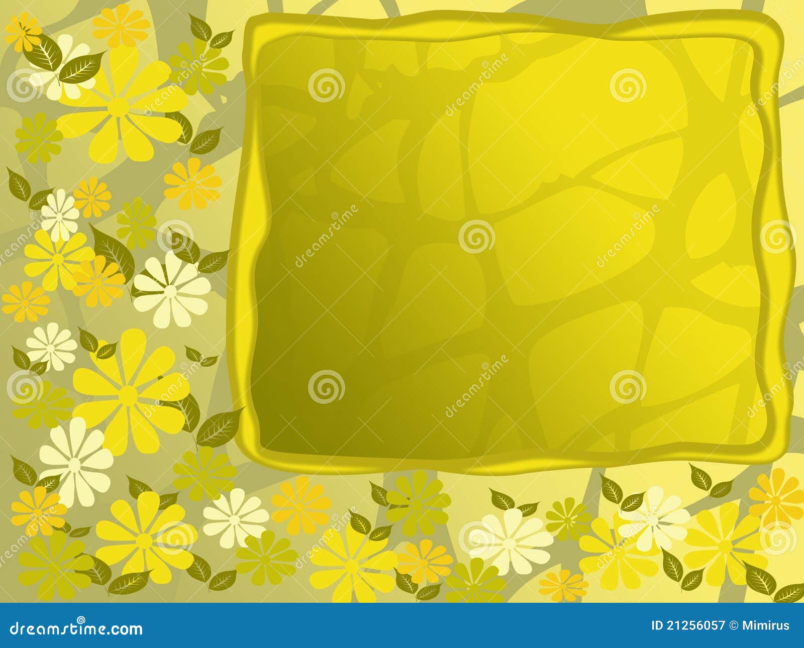 Yellow flower frame stock illustration. Illustration of decorative ...