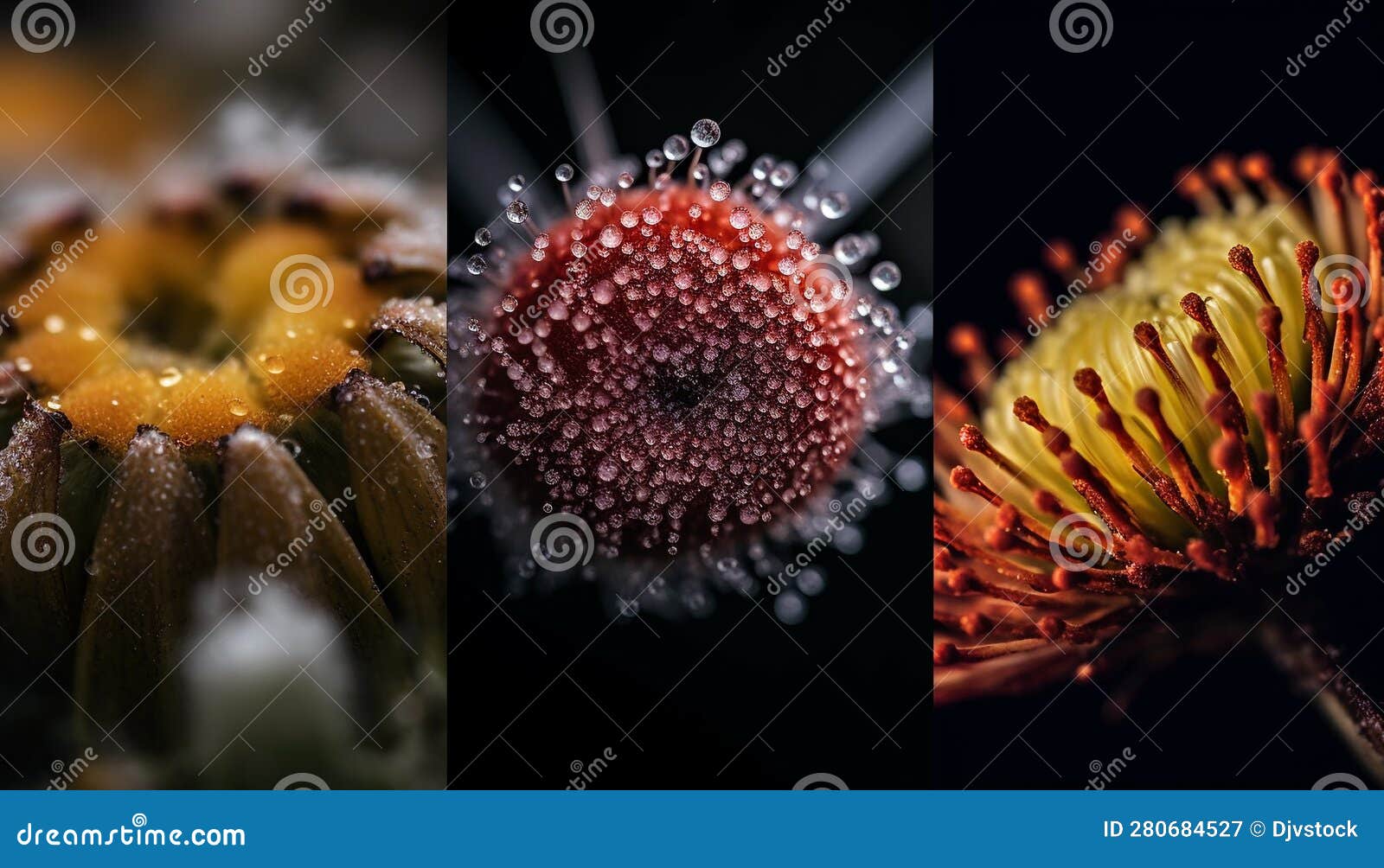 Yellow Flower Head Magnified, Revealing Organic Molecular Structure ...