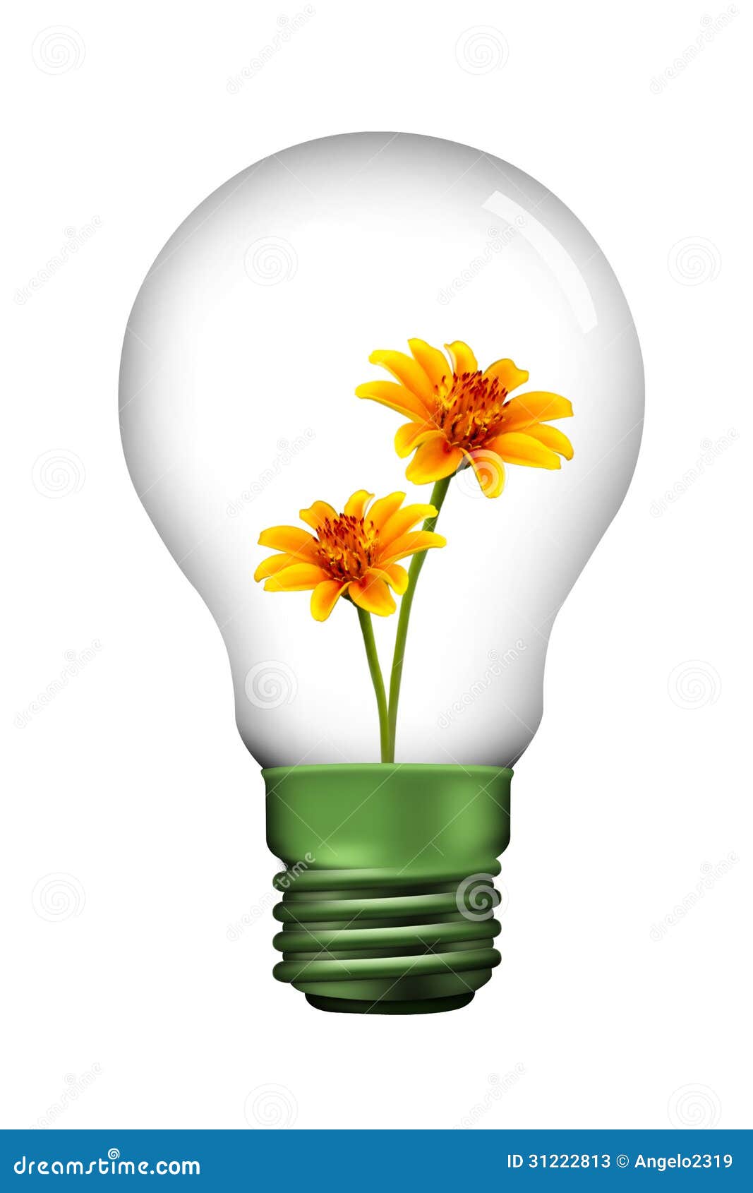 Yellow flower in Lamp stock illustration. Illustration of innovation ...