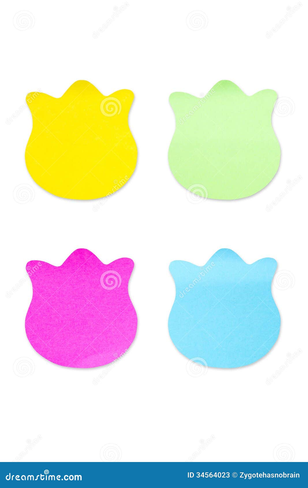 Yellow Flower Shape Sticky Note. Stock Image - Image of reminder, board ...