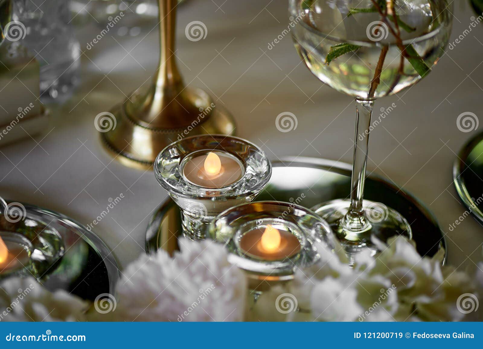 Yellow Flowers Details of the Wedding Table Decorated with Flowers ...
