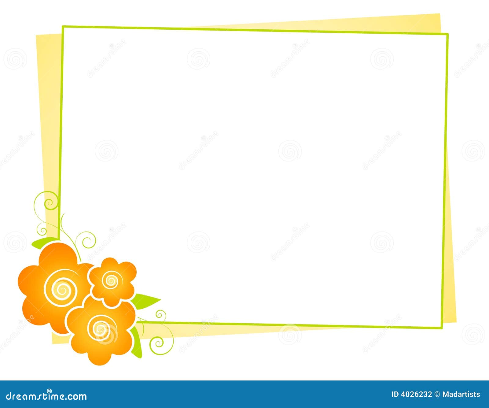 Yellow Flowers Note Paper Background Stock Illustration - Illustration ...