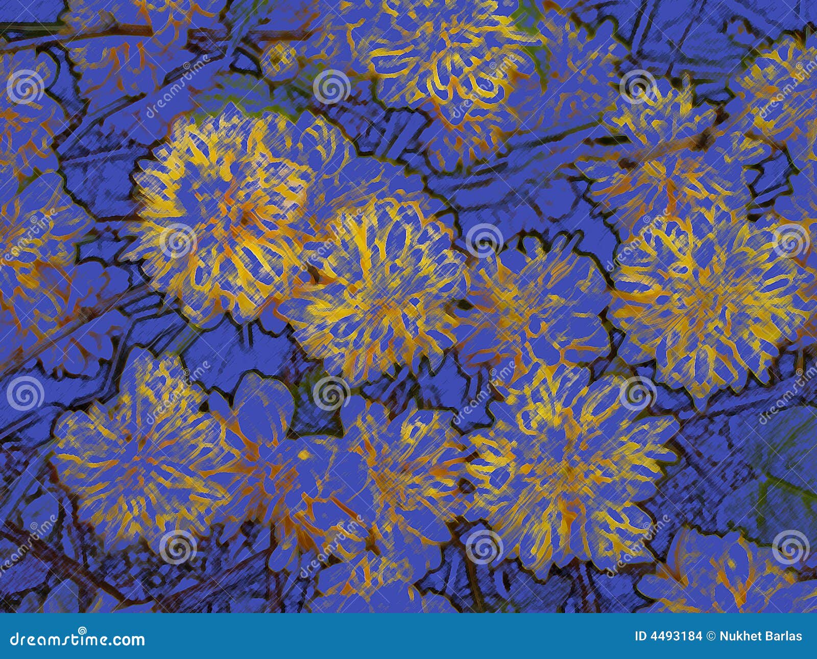 Yellow Flowers on Slate Blue Stock Photo - Image of golden, orange: 4493184