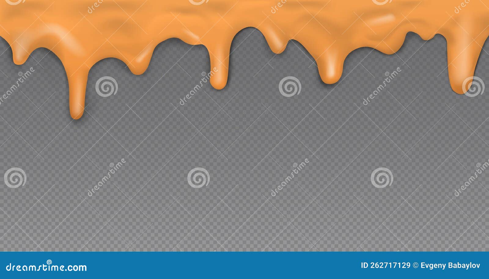 Yellow Flowing Caramel, No Background, Panoramic Transparent Template ...