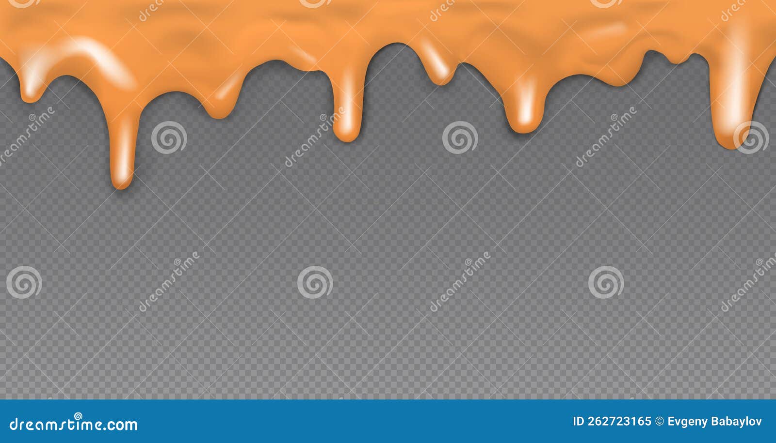 Yellow Flowing Caramel, No Background, Panoramic Transparent Template ...