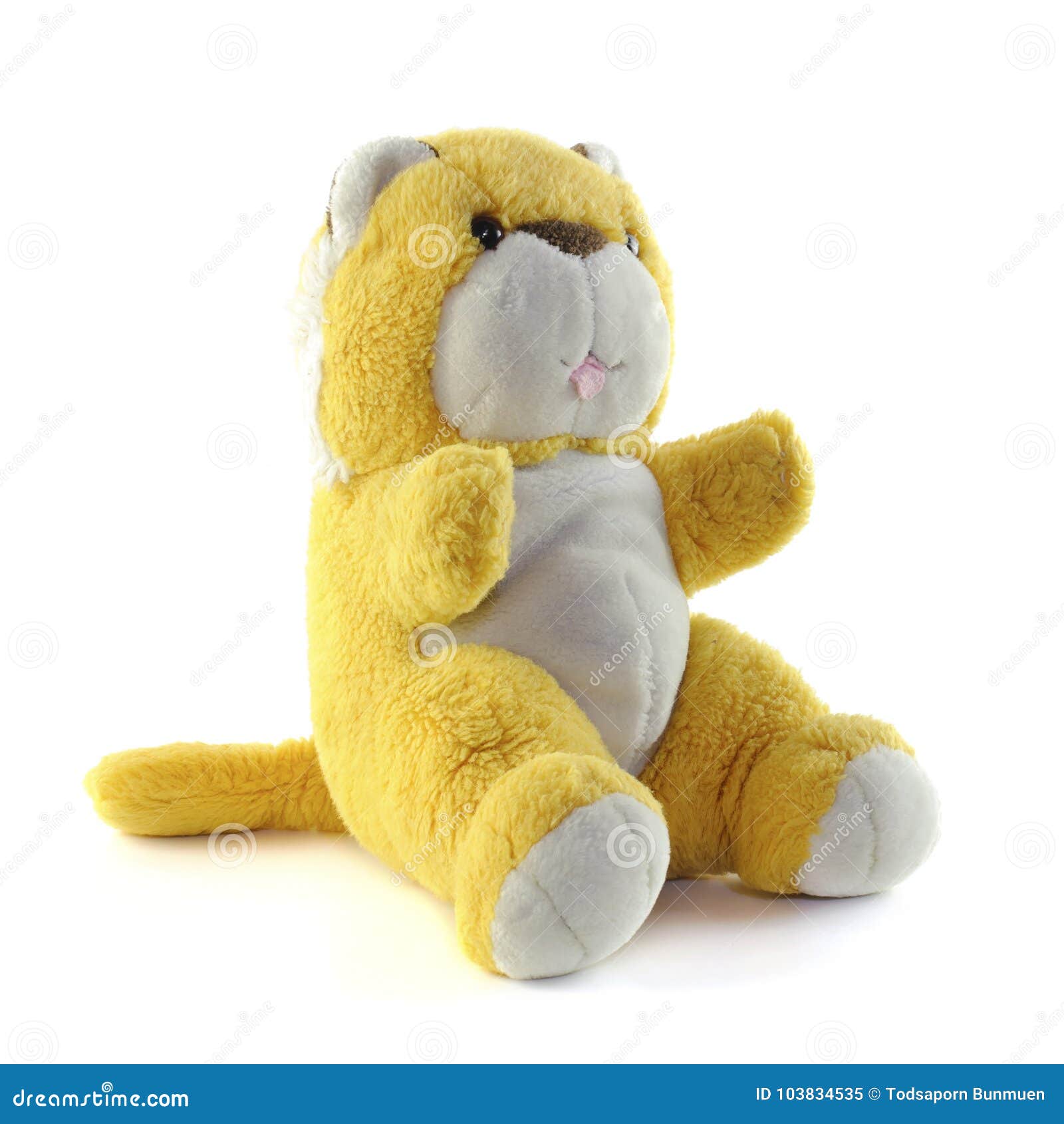 Yellow Fluffy Doll Isolated on White Background Stock Image - Image of ...