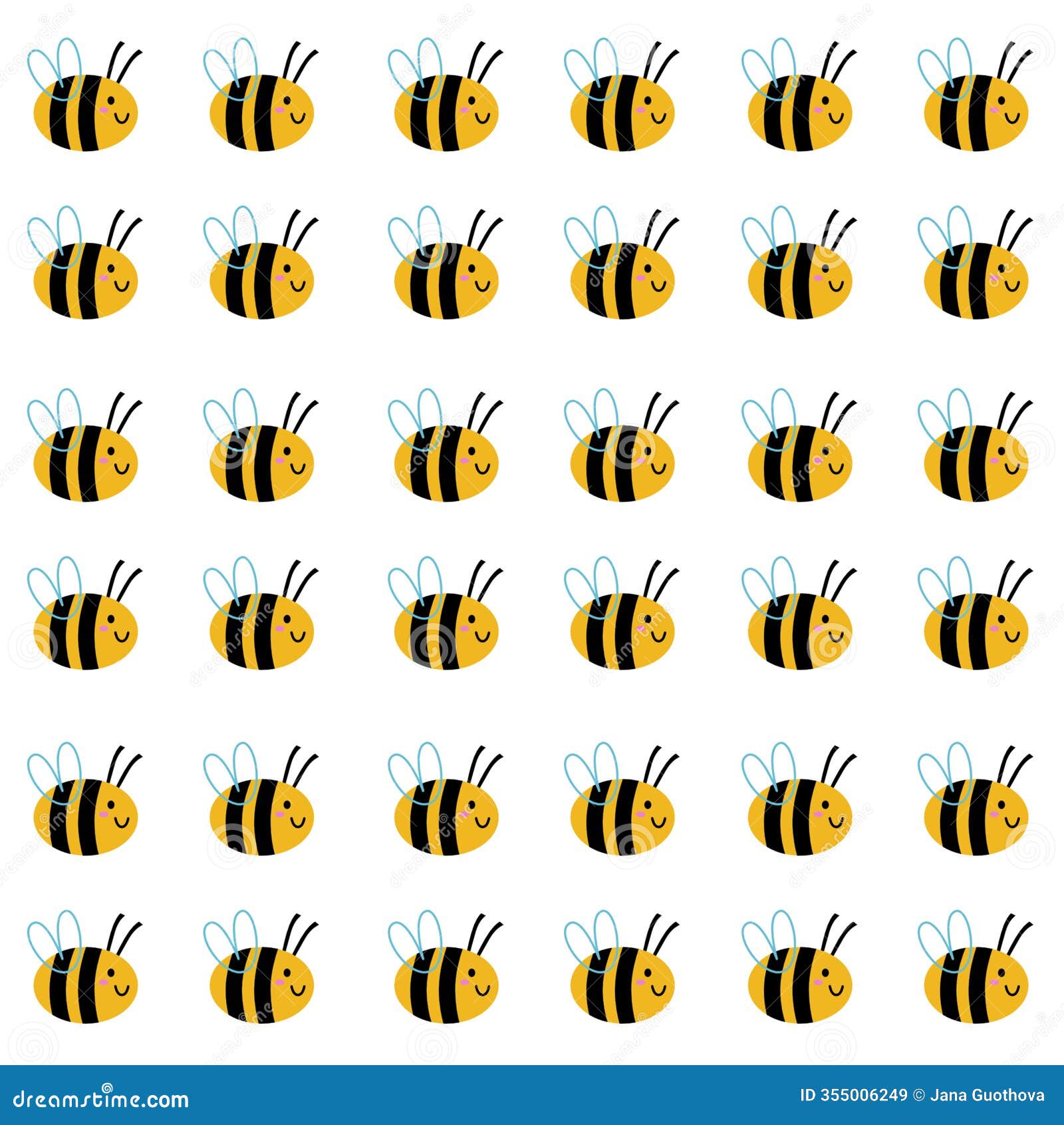 YELLOW FLYING SPRING BEES on WHITe PATTERN TEXTURE Stock Vector ...