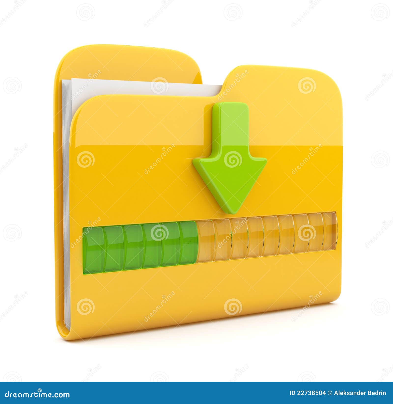 Yellow Folder Icon Mails 3D Stock Illustration | CartoonDealer.com ...