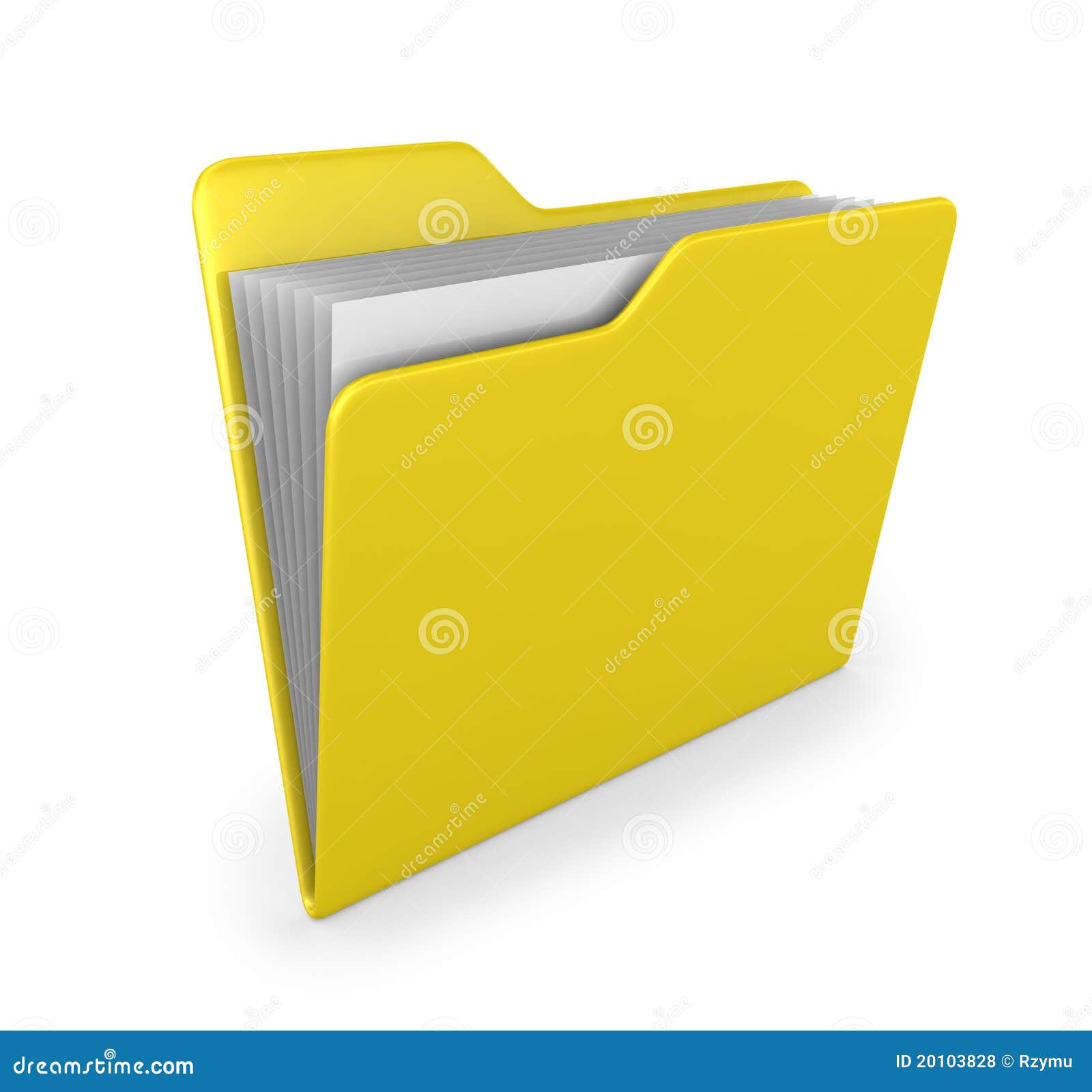 Yellow folder - 3d render stock illustration. Illustration of note ...
