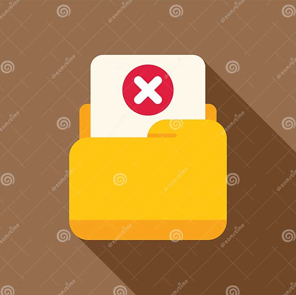 Yellow Folder with Canceled Document Inside Representing Deleted File ...