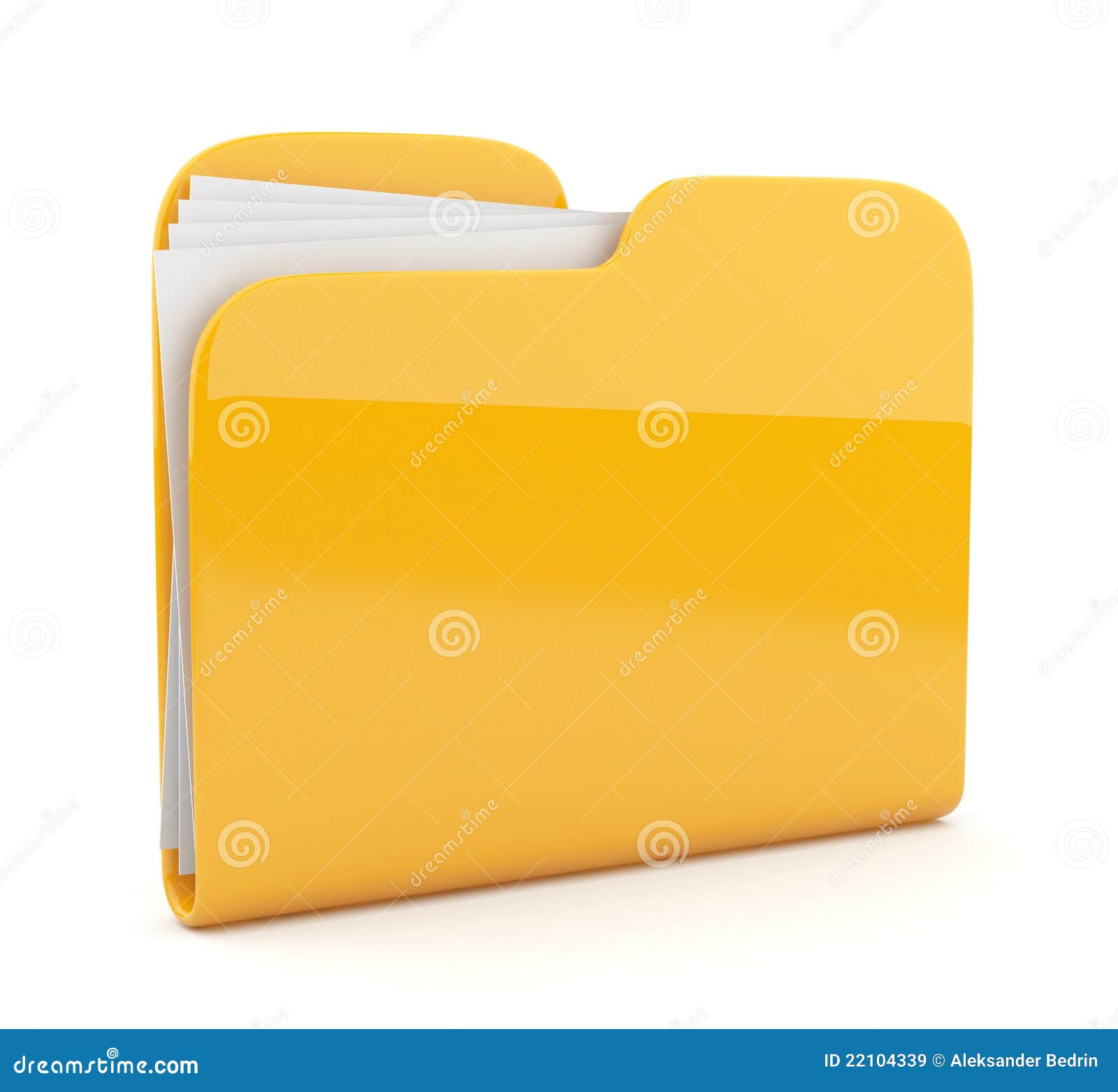 Yellow Folder Icon Mails 3D Stock Illustration | CartoonDealer.com ...